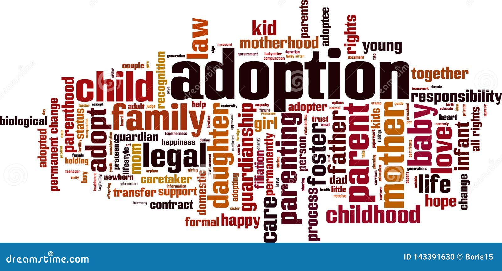 Adoption word cloud stock vector. Illustration of adoptee - 143391630