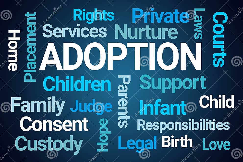 Adoption Word Cloud stock illustration. Illustration of blue - 166284913