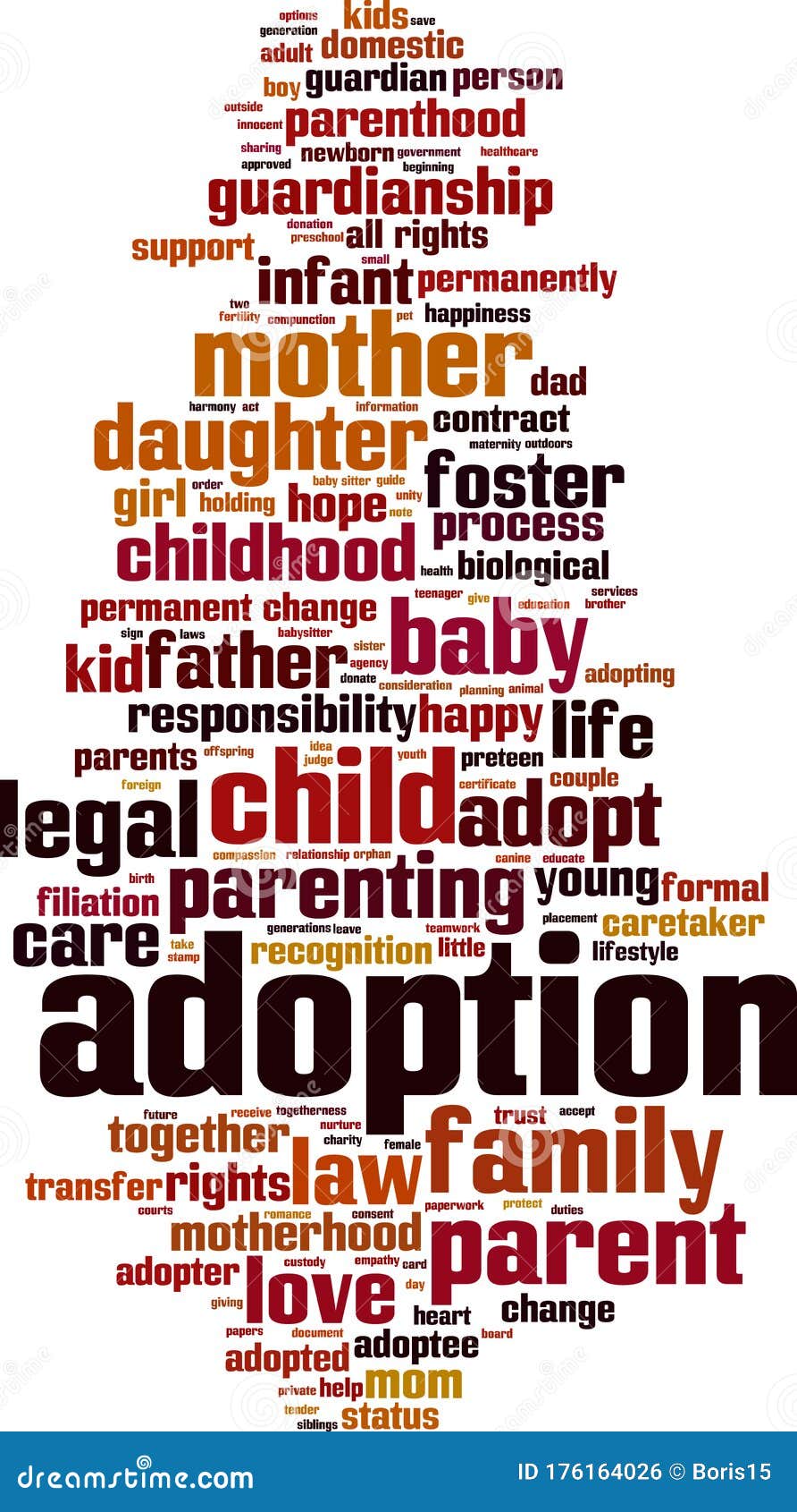 Adoption word cloud stock vector. Illustration of concept - 176164026