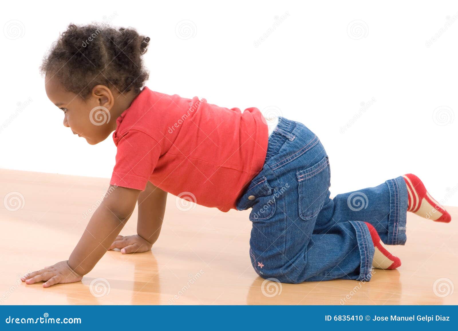 Adorable African Baby Crawl Stock Photo - Image of hand, lovable: 6835410