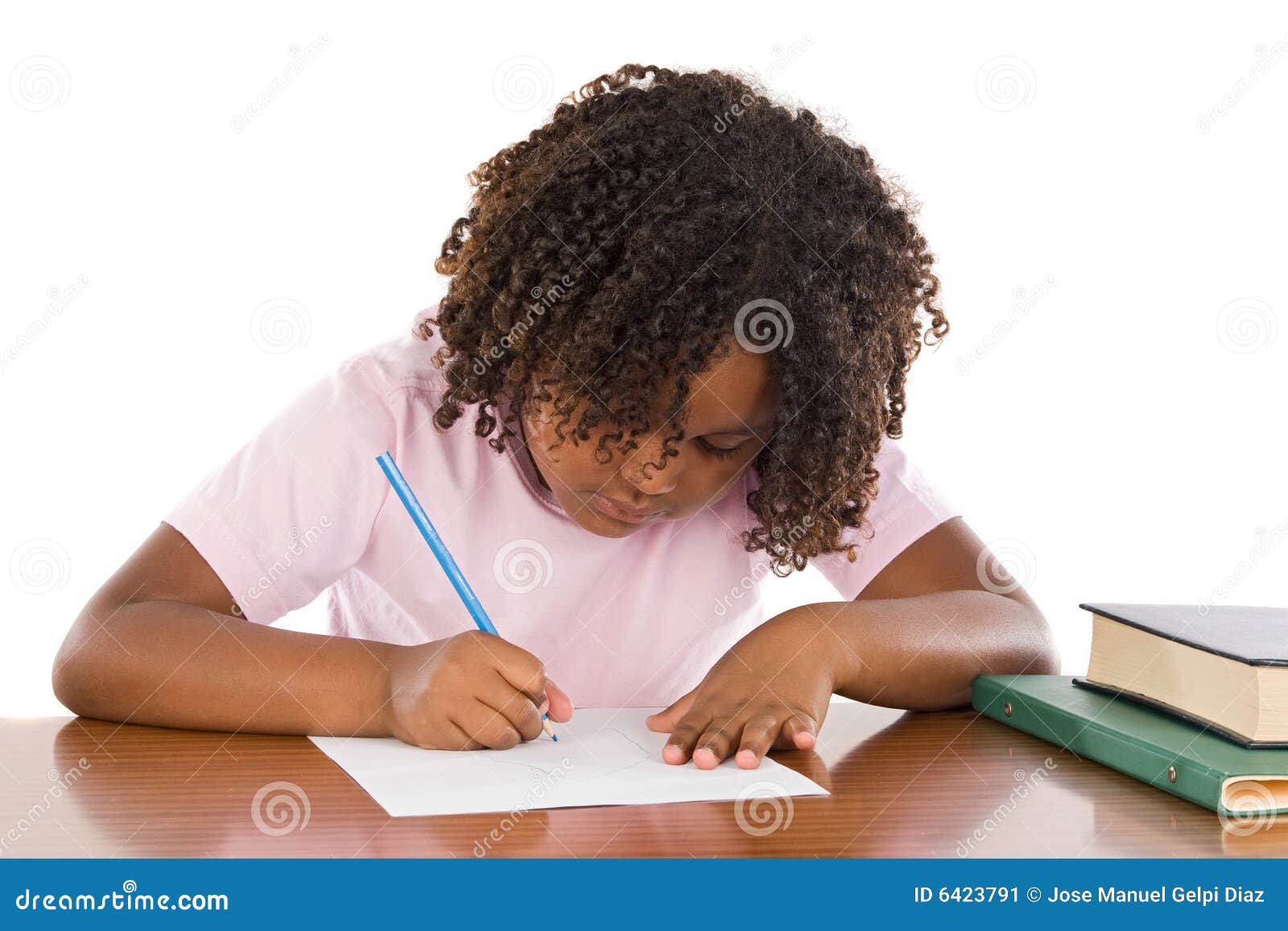 Adorable African Girl Writing Stock Image - Image of daughter, hand ...