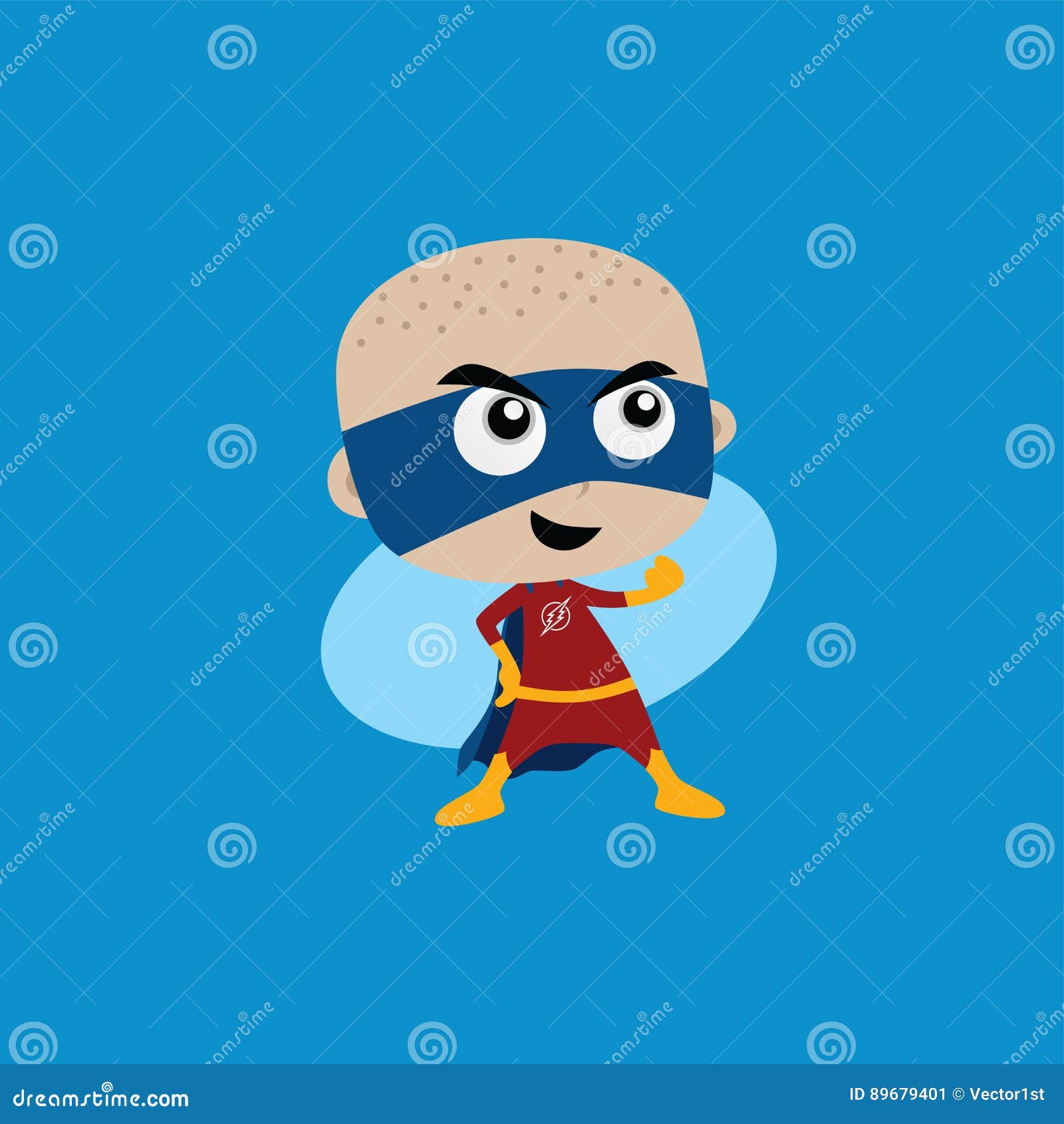 Adorable and Amazing Cartoon Superhero in Classic Pose Stock Vector ...