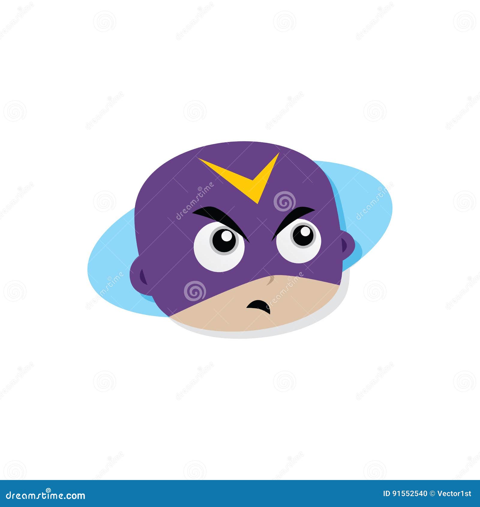 Adorable and Amazing Cartoon Superhero Head in Classic Expression Stock ...