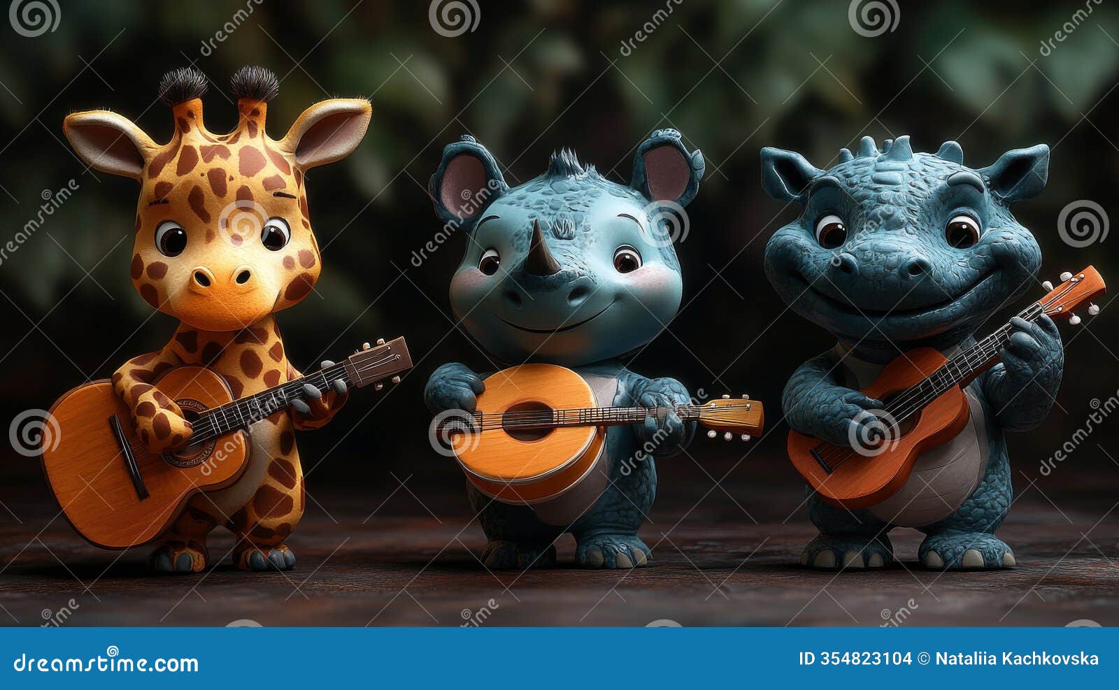 Adorable Animals Playing Musical Instruments Set Stock Illustration ...