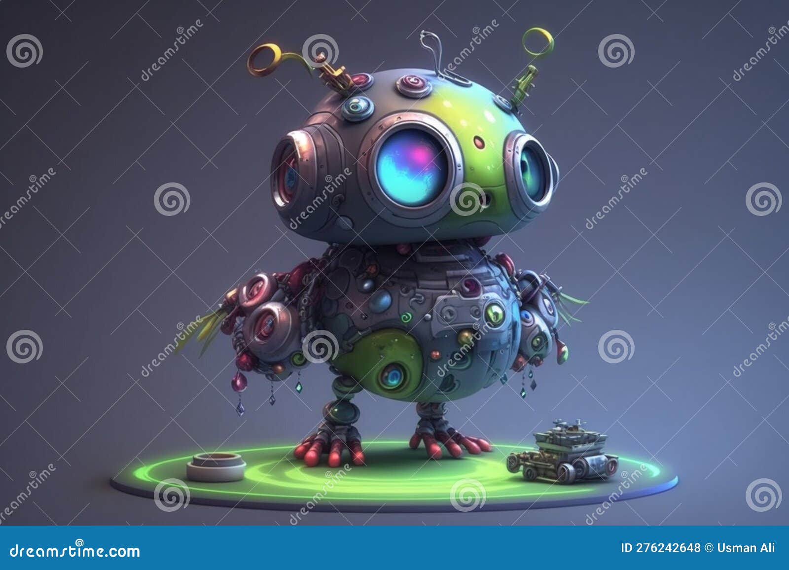 A Adorable, Animated Discord Robot. AI Stock Illustration ...