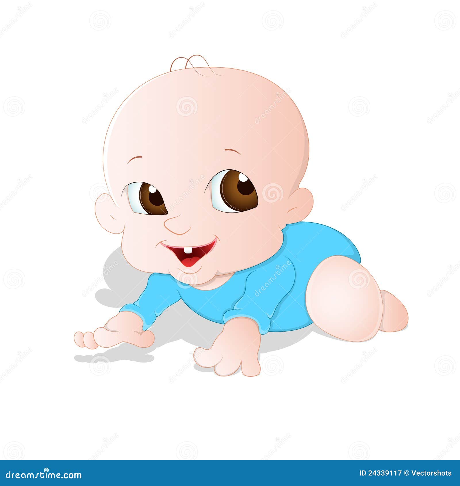 Adorable Baby, Cute Little Girl With Blue Dress Hold Hart, Cartoon ...