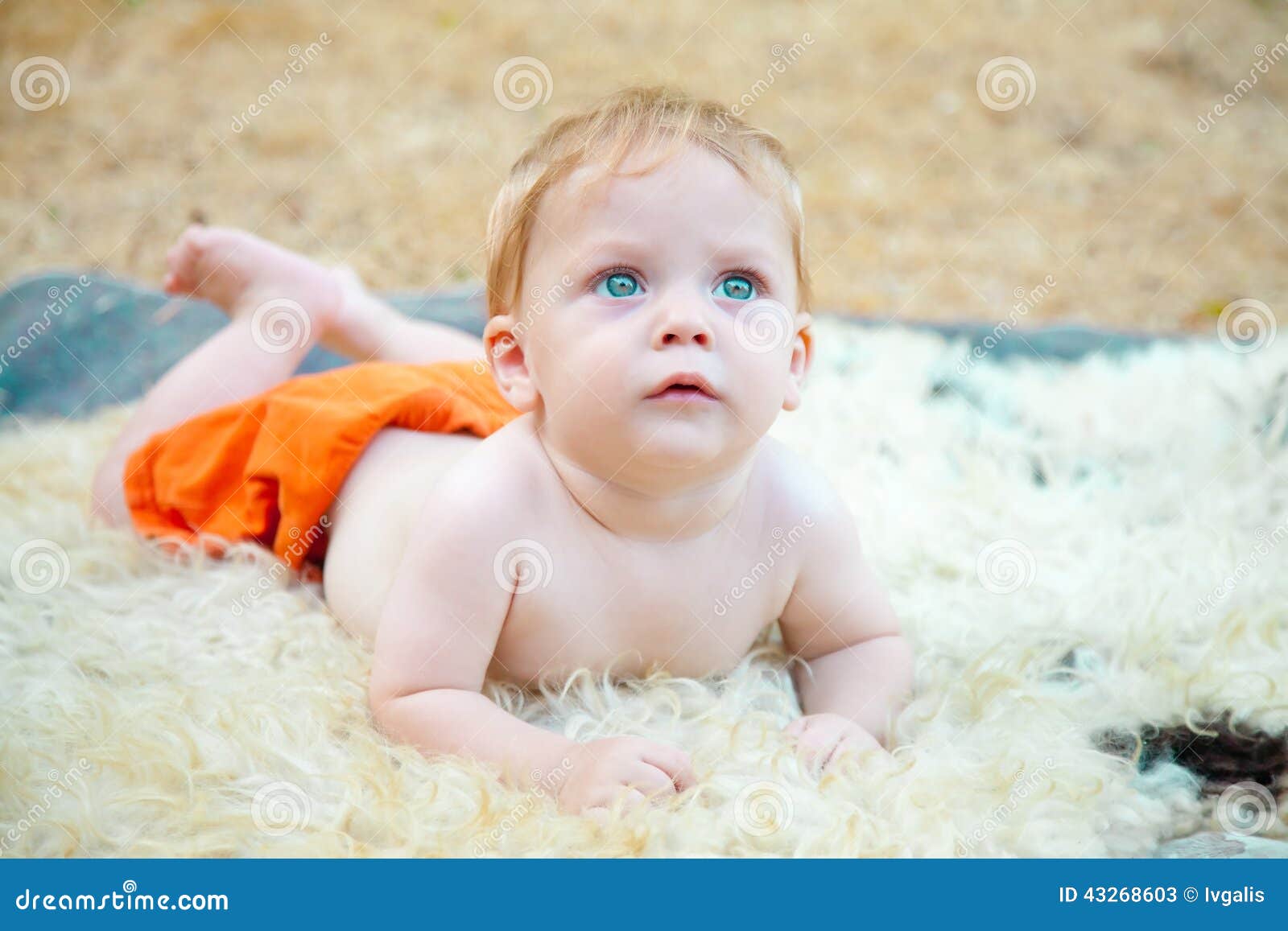 Adorable Baby Boy Looking Up Stock Image - Image of alone, hairy: 43268603