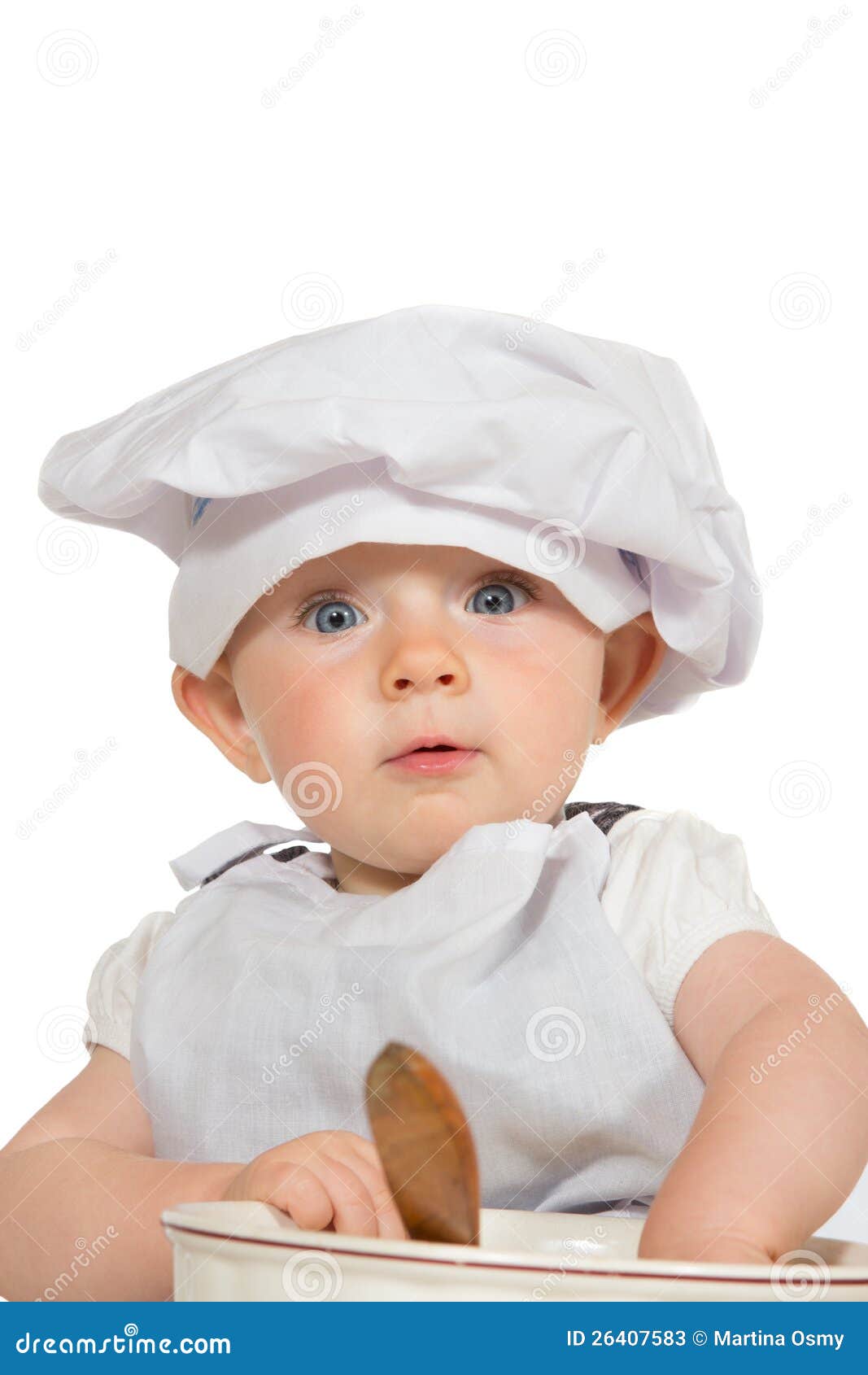 Adorable baby in chefs hat stock image. Image of toque - 26407583