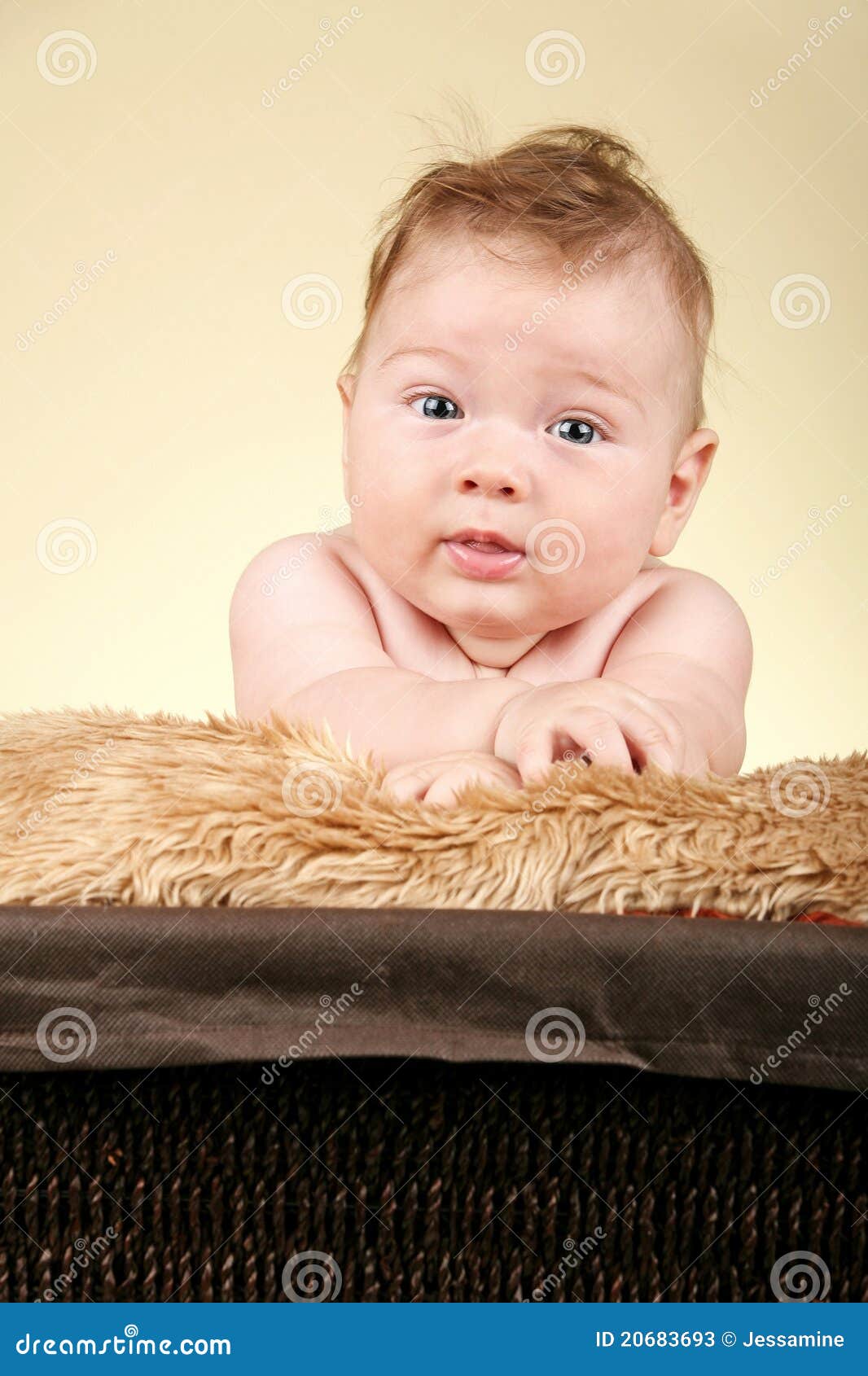 Adorable Baby on Fur Blanket Stock Image - Image of caucasian, child ...