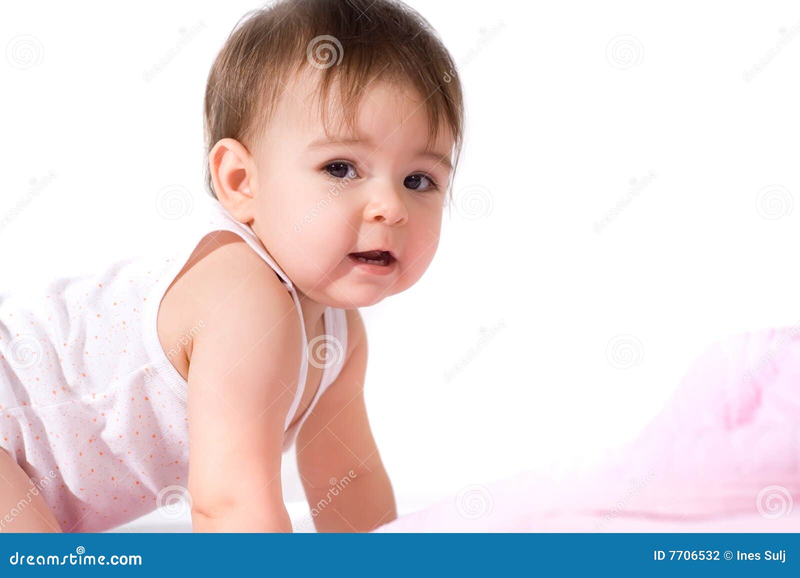 Adorable Baby Girl Crawling Stock Photo - Image of closeup, child: 7706532