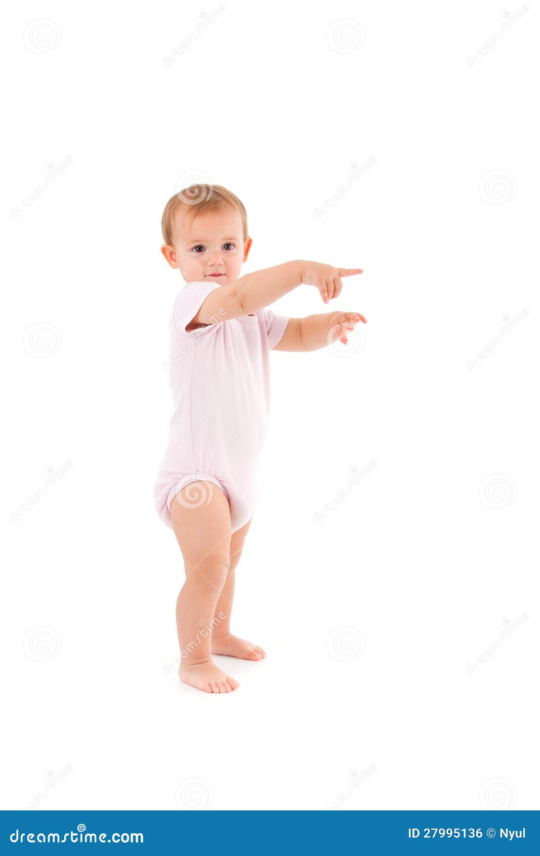 Baby Steps...a Baby Girl Standing Up With The Assistance Of Her Parents ...