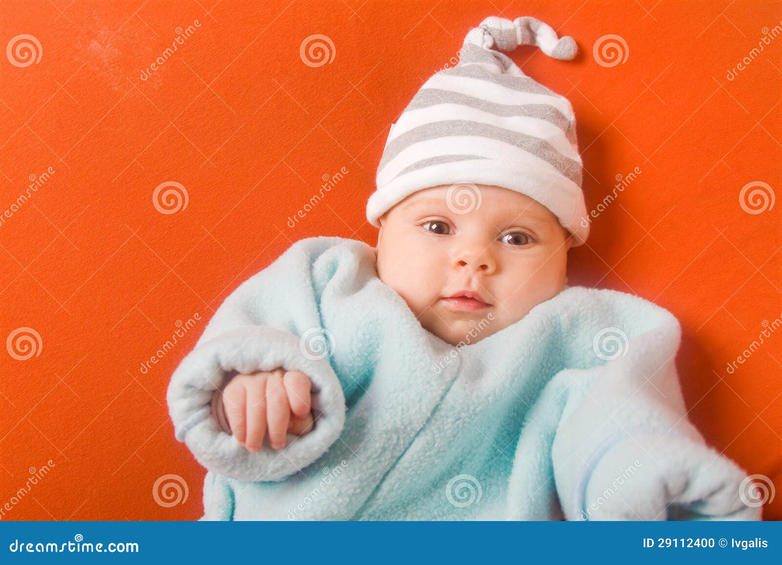 Adorable baby in hat stock photo. Image of cute, orange - 29112400