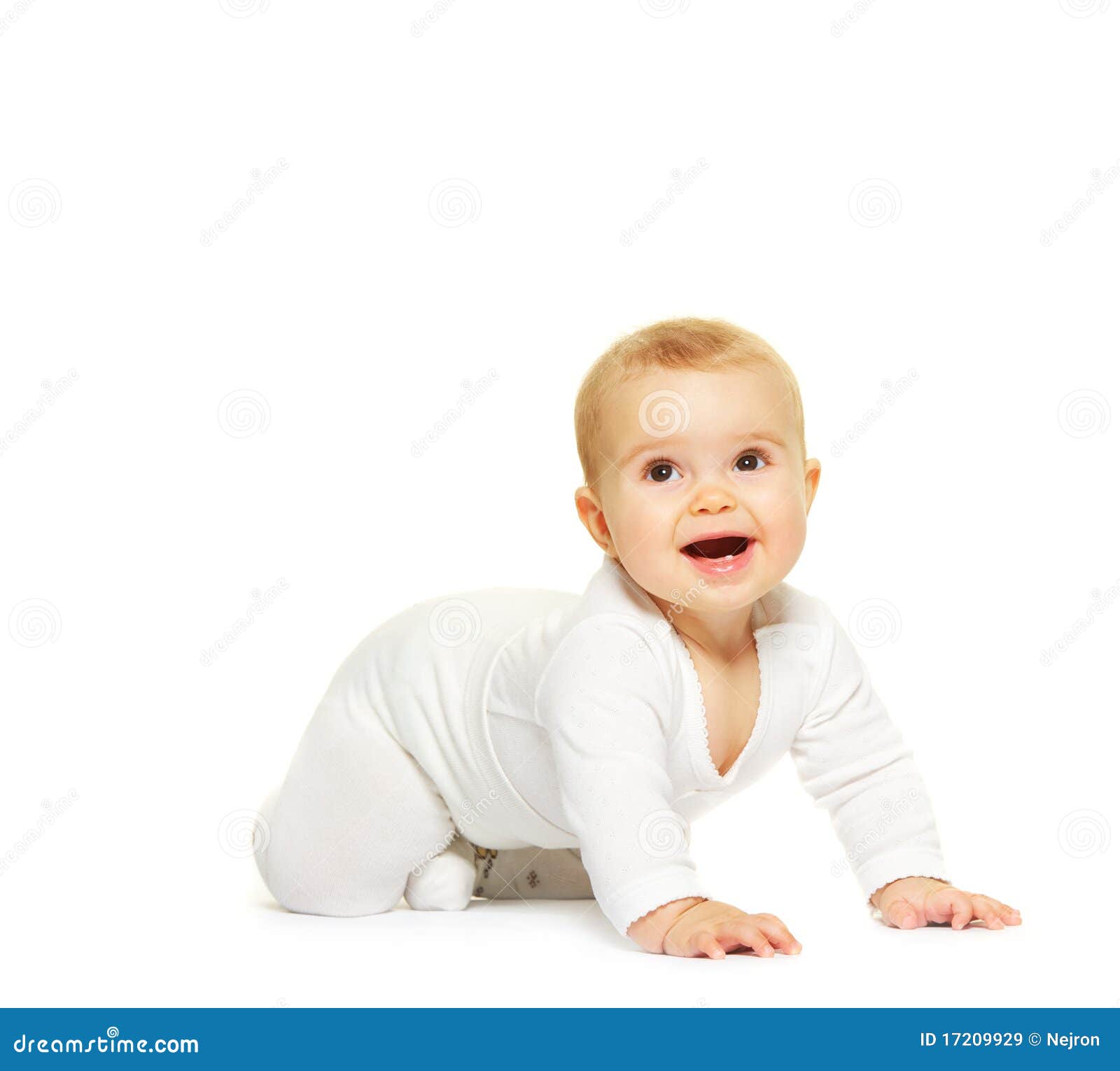 Adorable Baby Isolated on White Background Stock Image - Image of ...