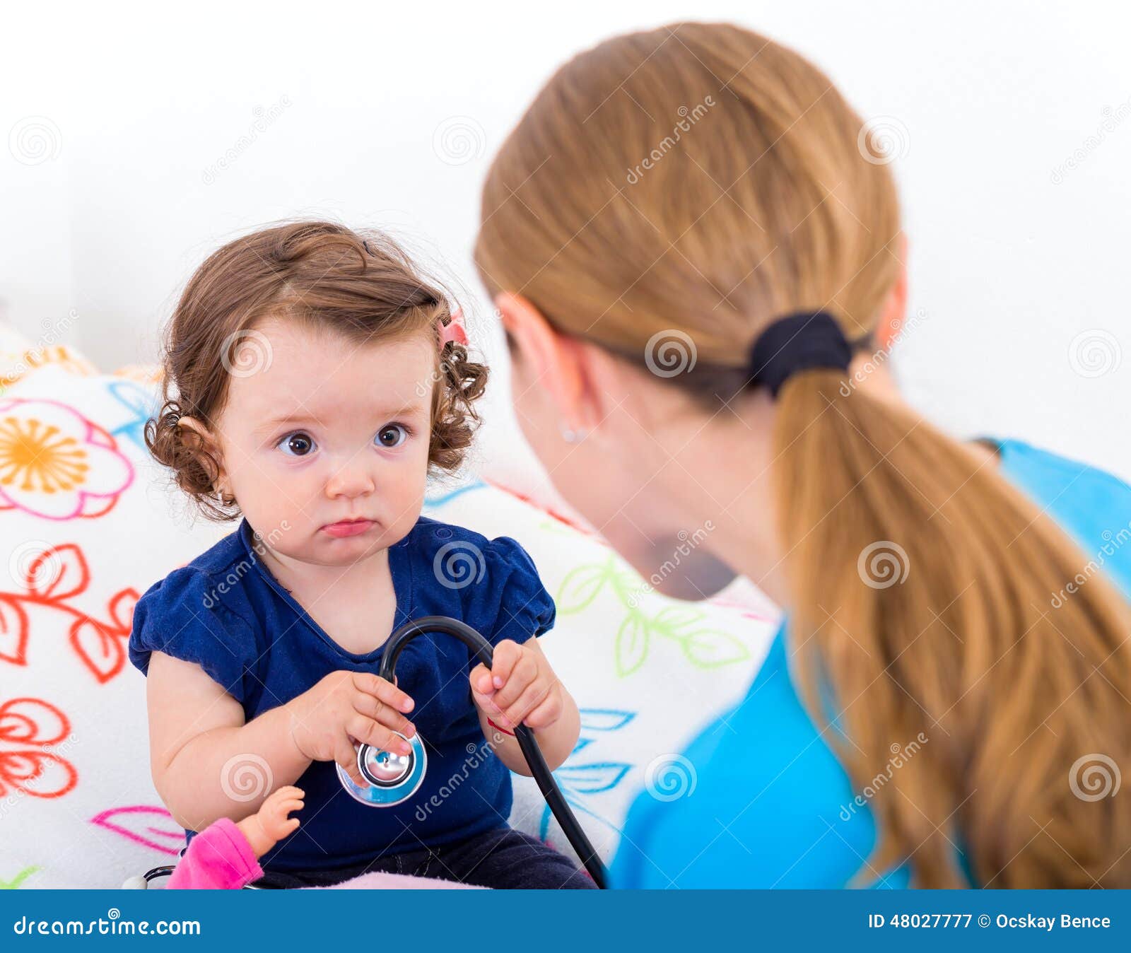 Adorable baby stock image. Image of examine, care, carer - 48027777