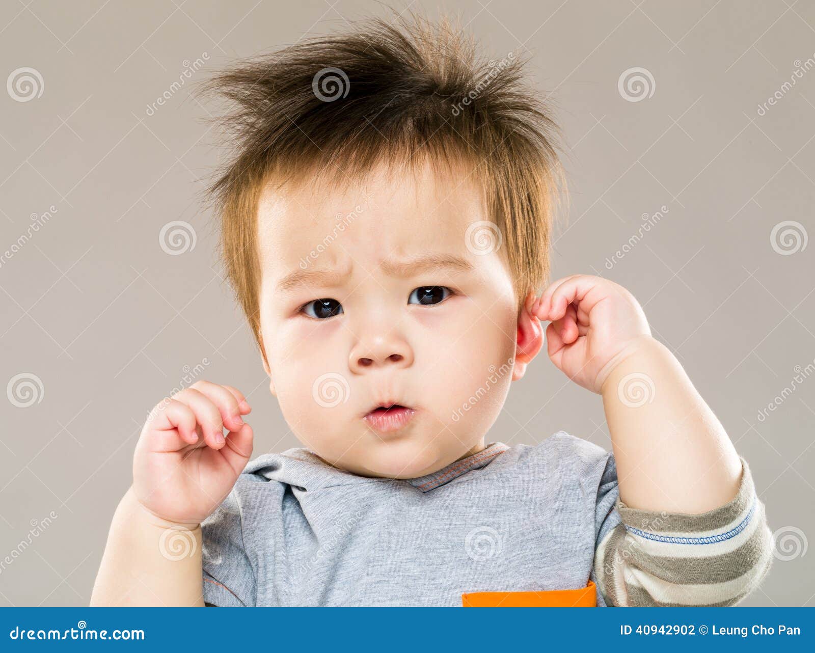 Adorable Baby Looking Confused Stock Photo - Image of infant, korean ...