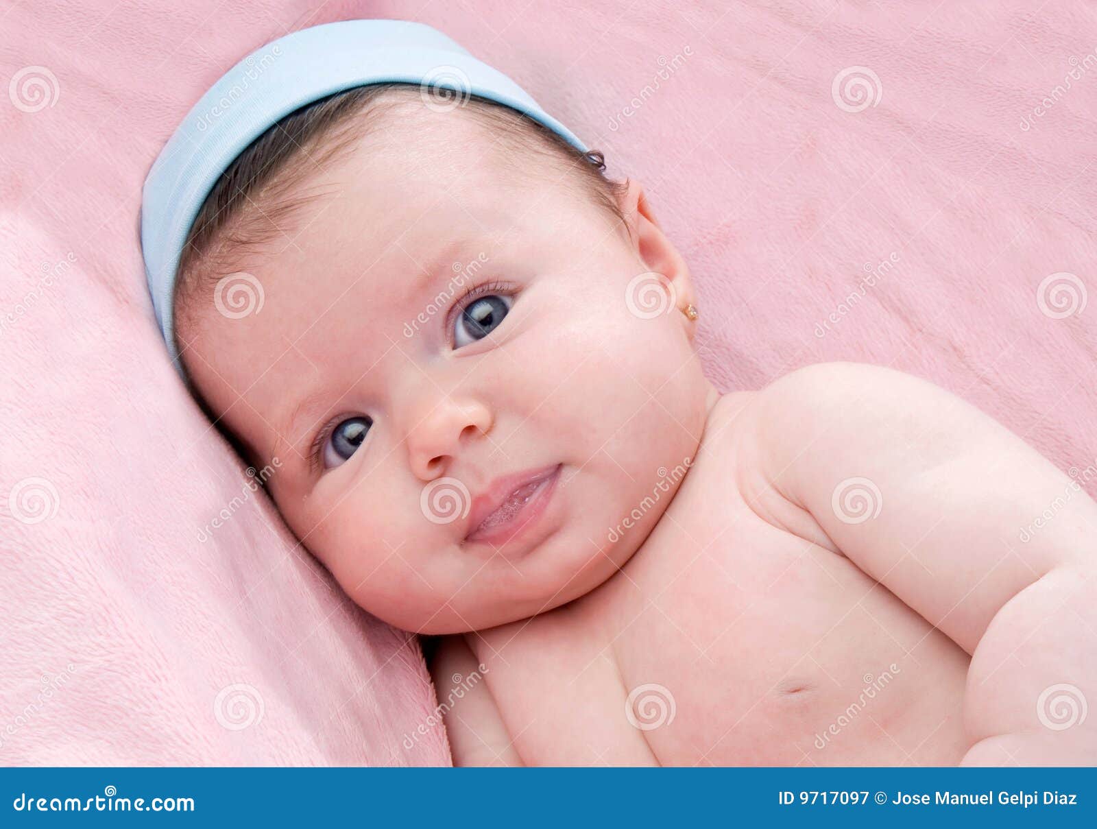 Adorable Baby Newborn with Blue Eyes Stock Image - Image of adorable ...