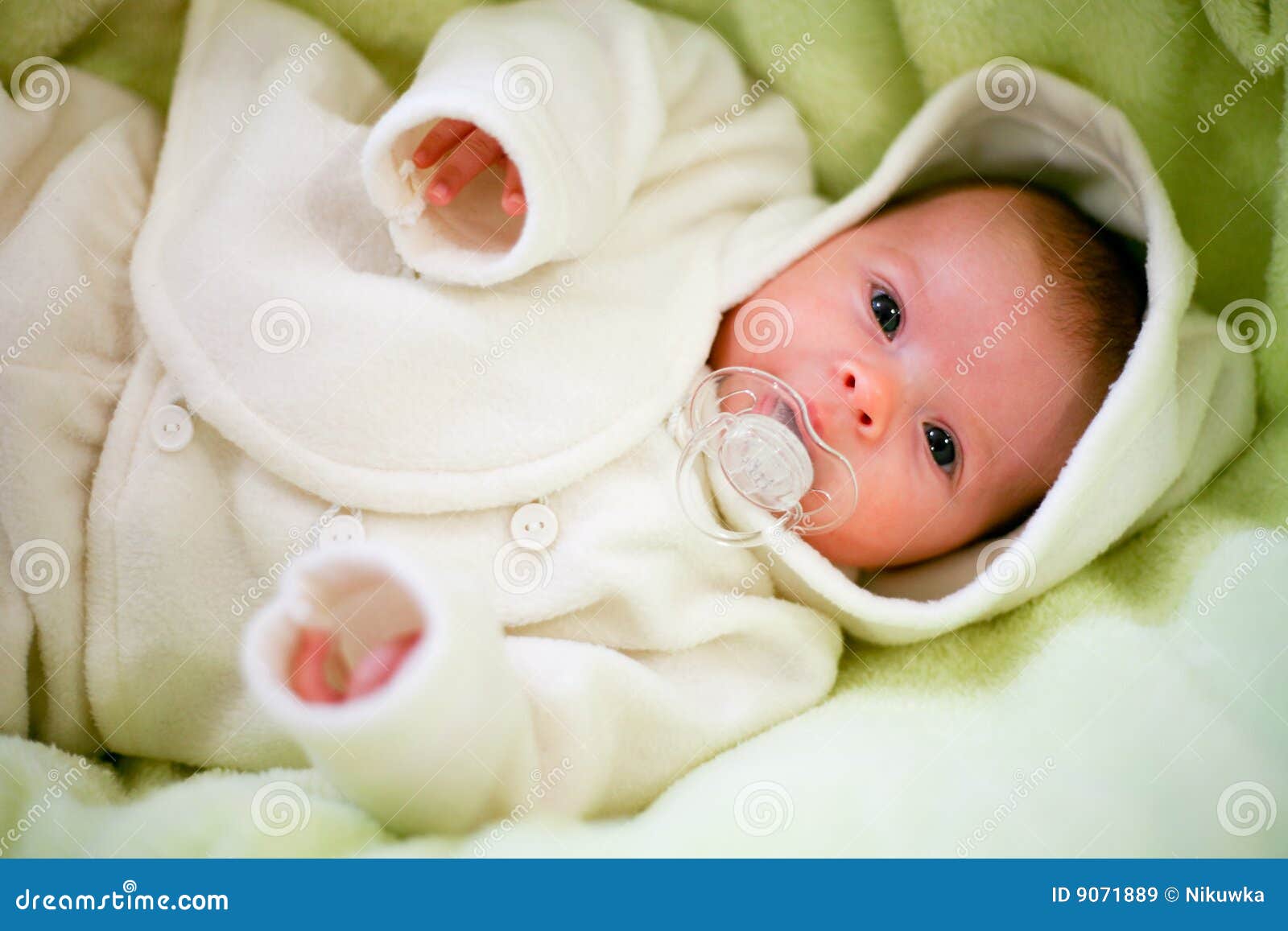 Adorable Baby with Pacifier Stock Image - Image of baby, girl: 9071889