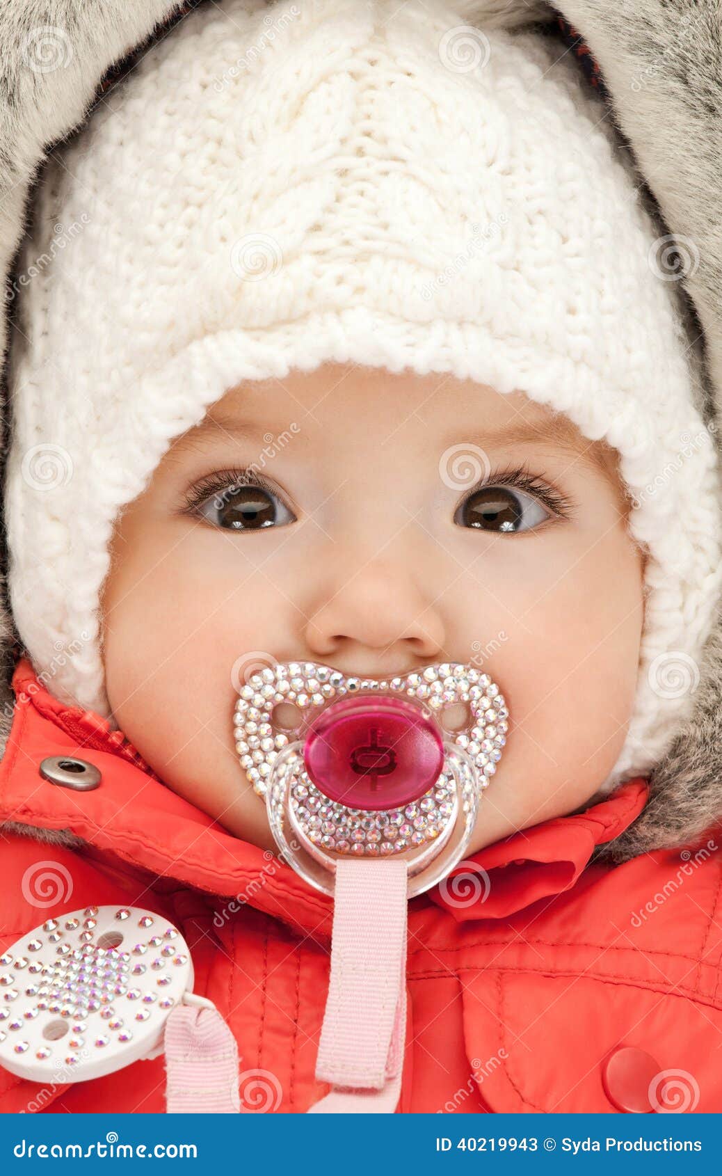 Adorable Baby with Pacifier Stock Image - Image of human, life: 40219943