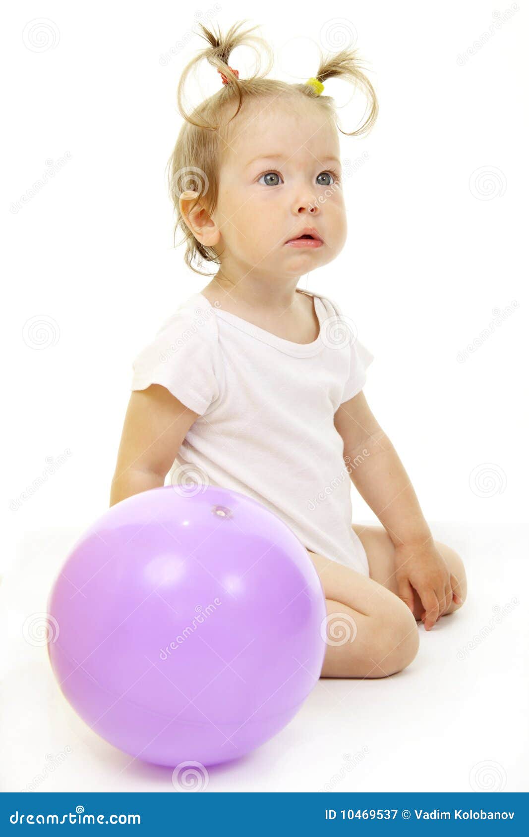 Adorable Baby Playing with Ball Stock Image - Image of aerobics, pink ...