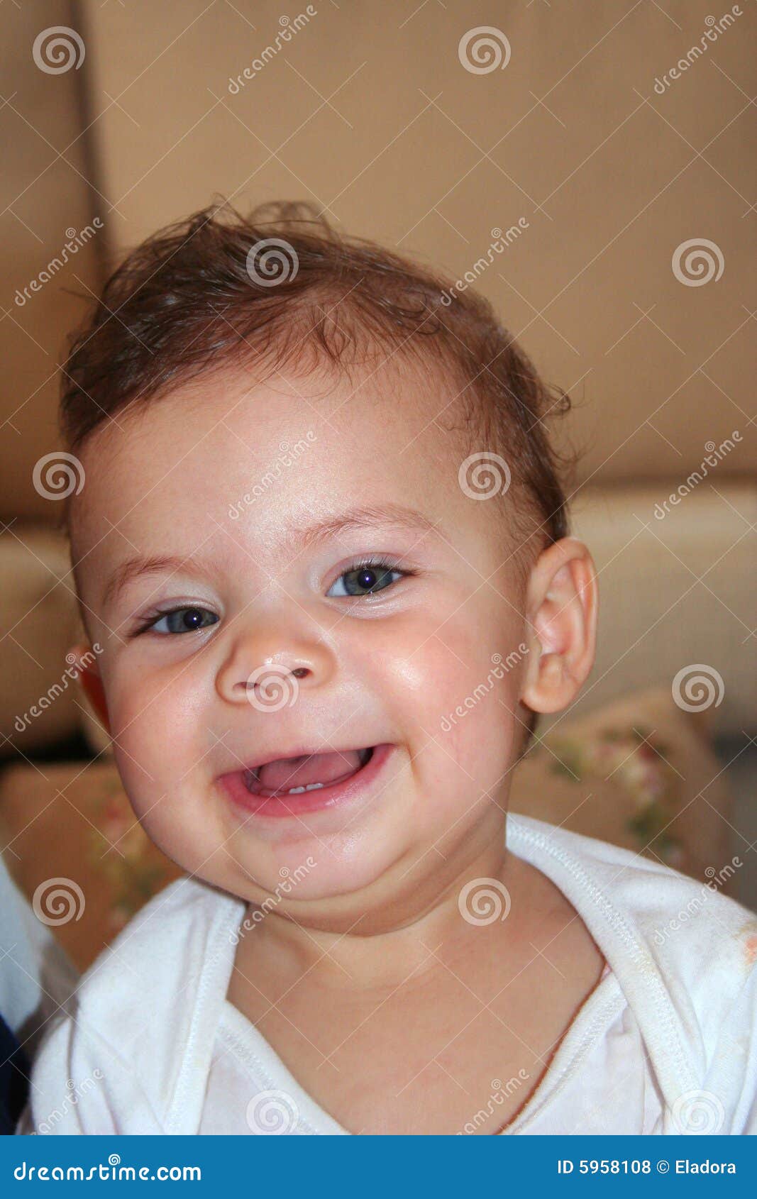 An adorable baby smiling stock photo. Image of human, mouth - 5958108