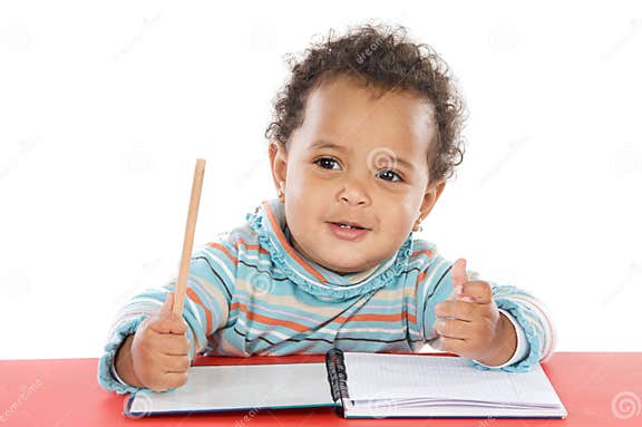 Adorable baby student stock image. Image of childhood - 4784515