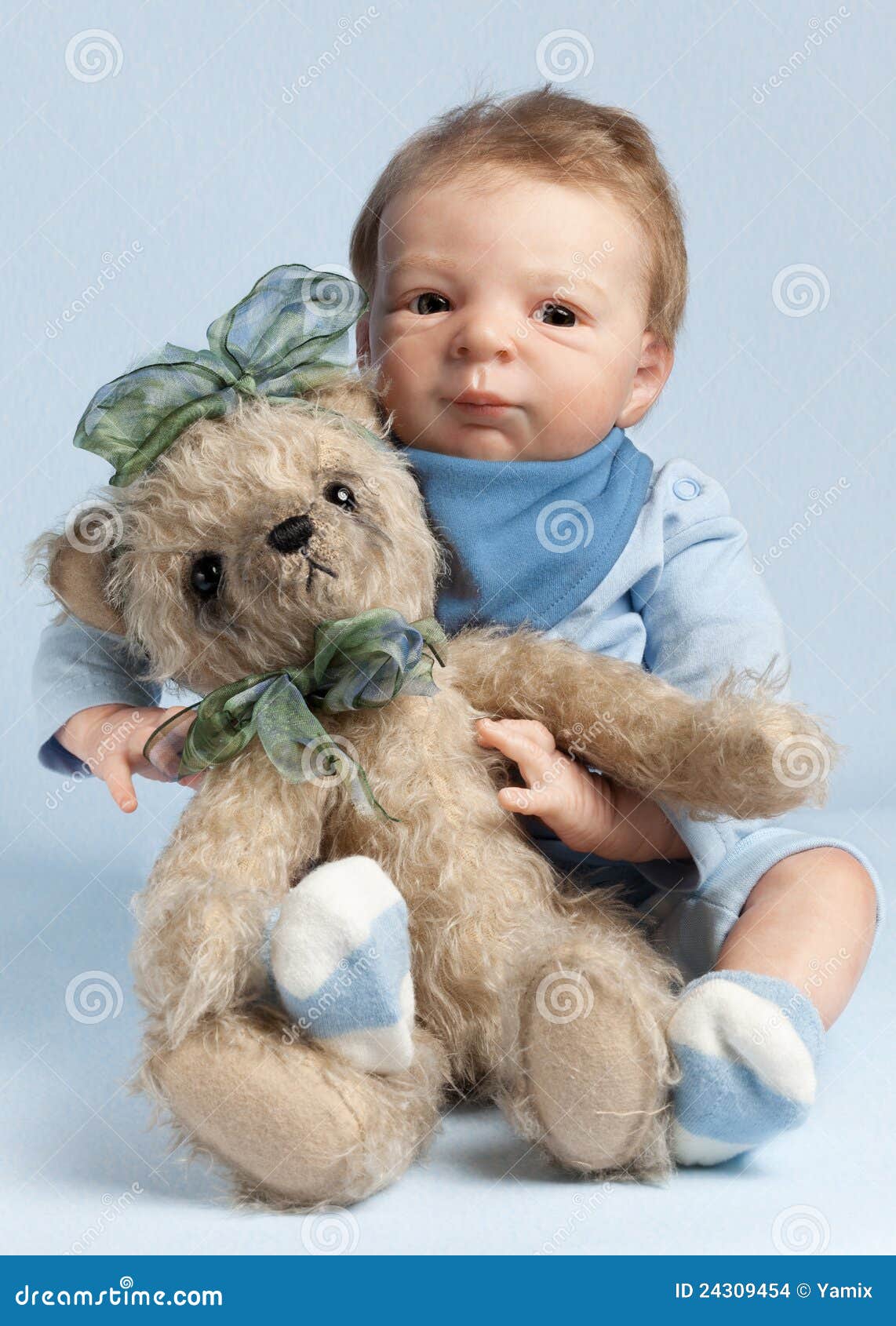 Adorable Baby with Teddy Bear Stock Photo - Image of playful, gute ...