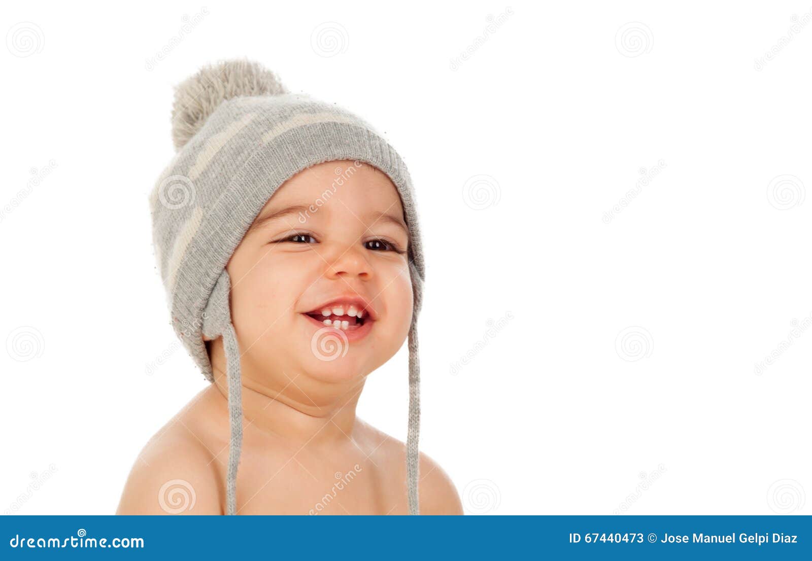 Adorable Baby with Wool Cap Stock Image - Image of face, life: 67440473