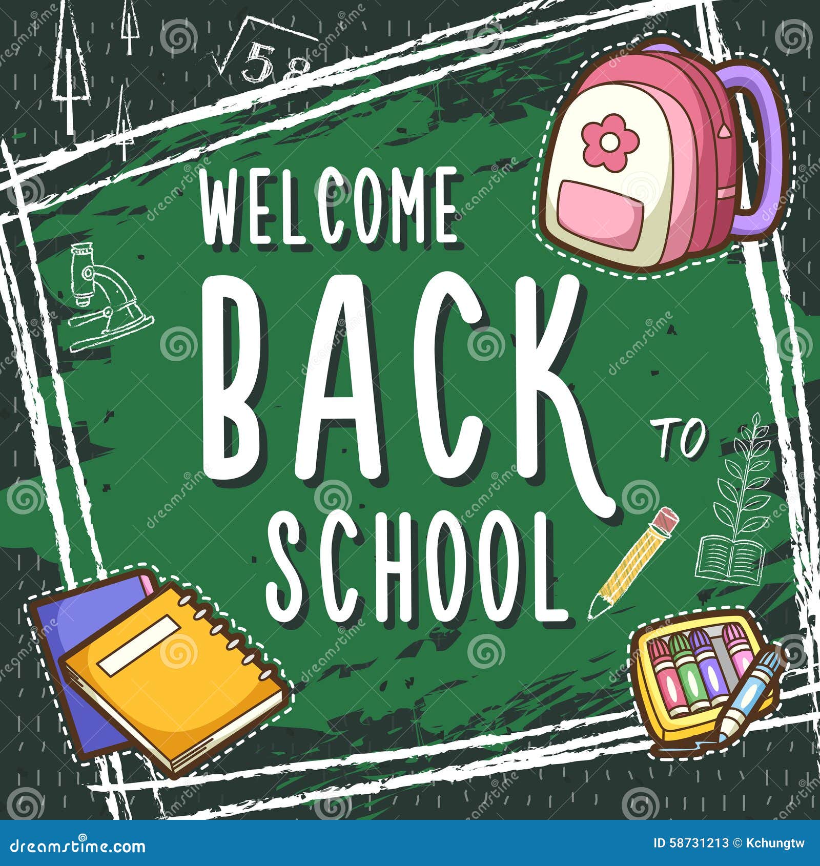 Adorable Back To School Poster Design Stock Vector - Illustration of ...