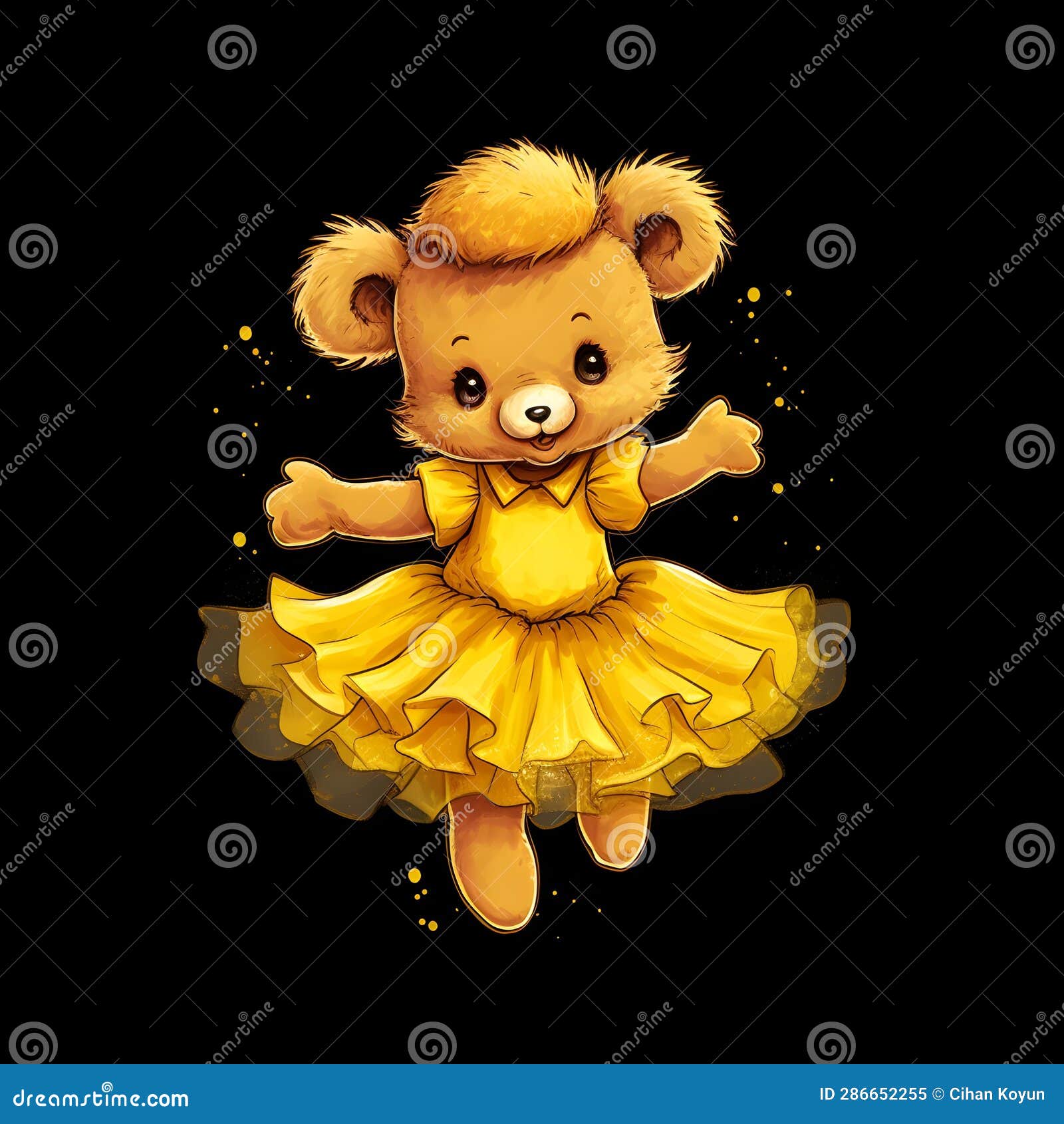 Adorable ballet bear pose stock illustration. Illustration of greeting ...