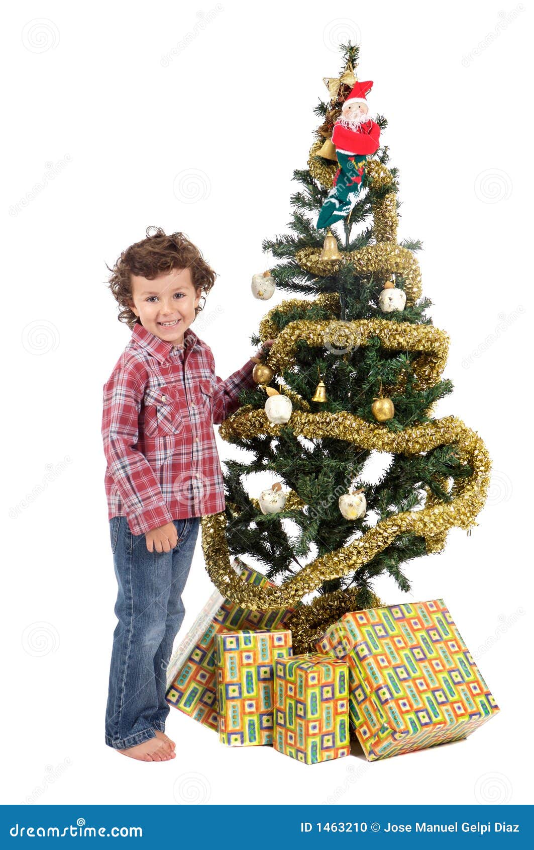 Adorable boy in Christmas stock photo. Image of peseasonal - 1463210