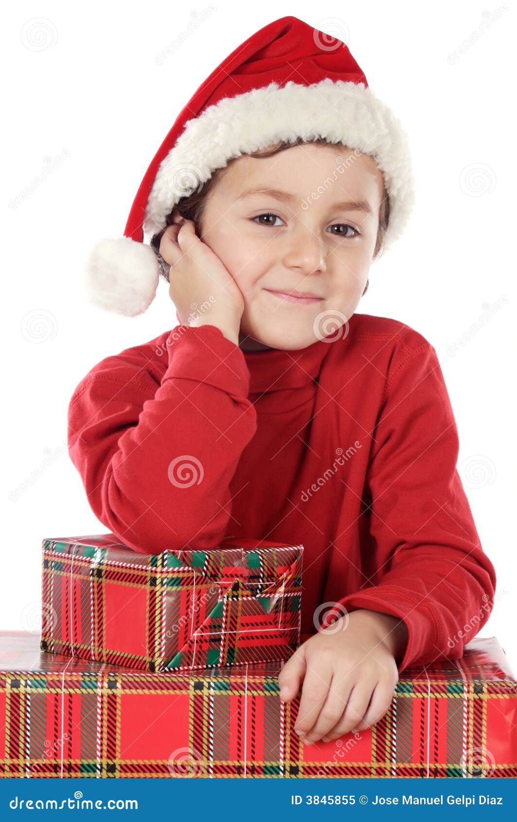 Adorable boy in christmas stock image. Image of playing - 3845855