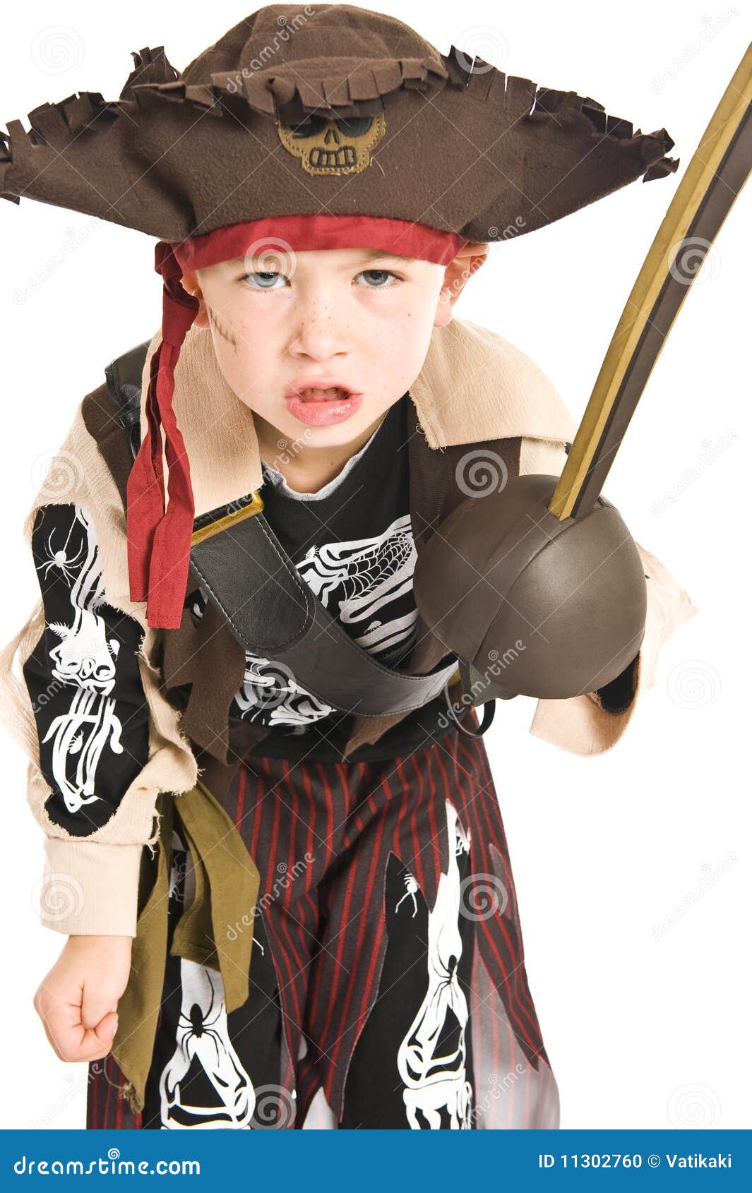 Adorable Boy in Pirate Costume Stock Photo - Image of black, child ...