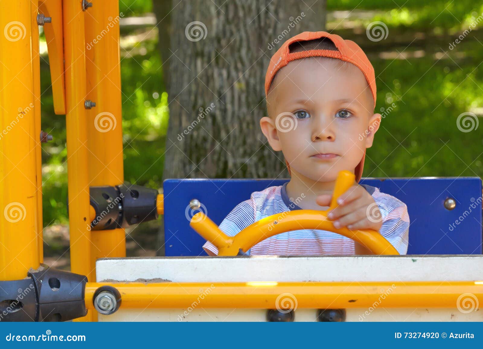 Adorable Boy Portrait in the Playground Stock Photo - Image of kids ...