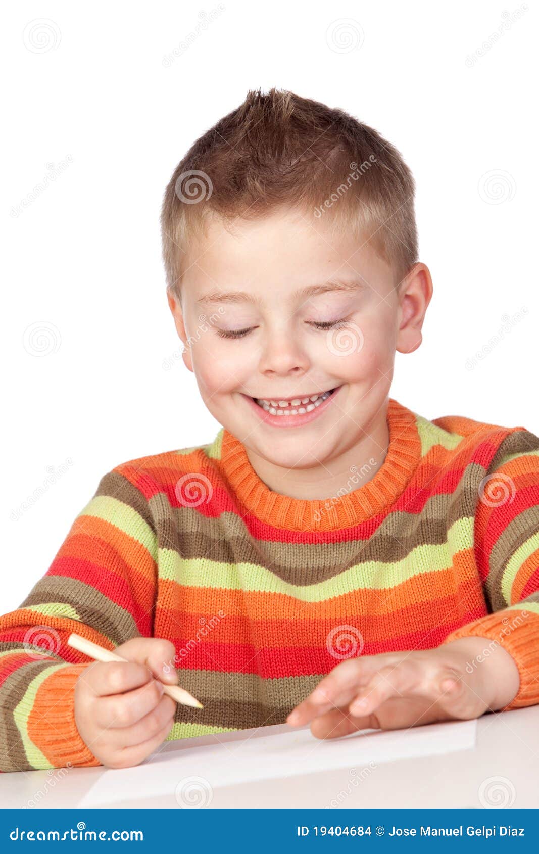 Adorable boy studying stock photo. Image of educational - 19404684