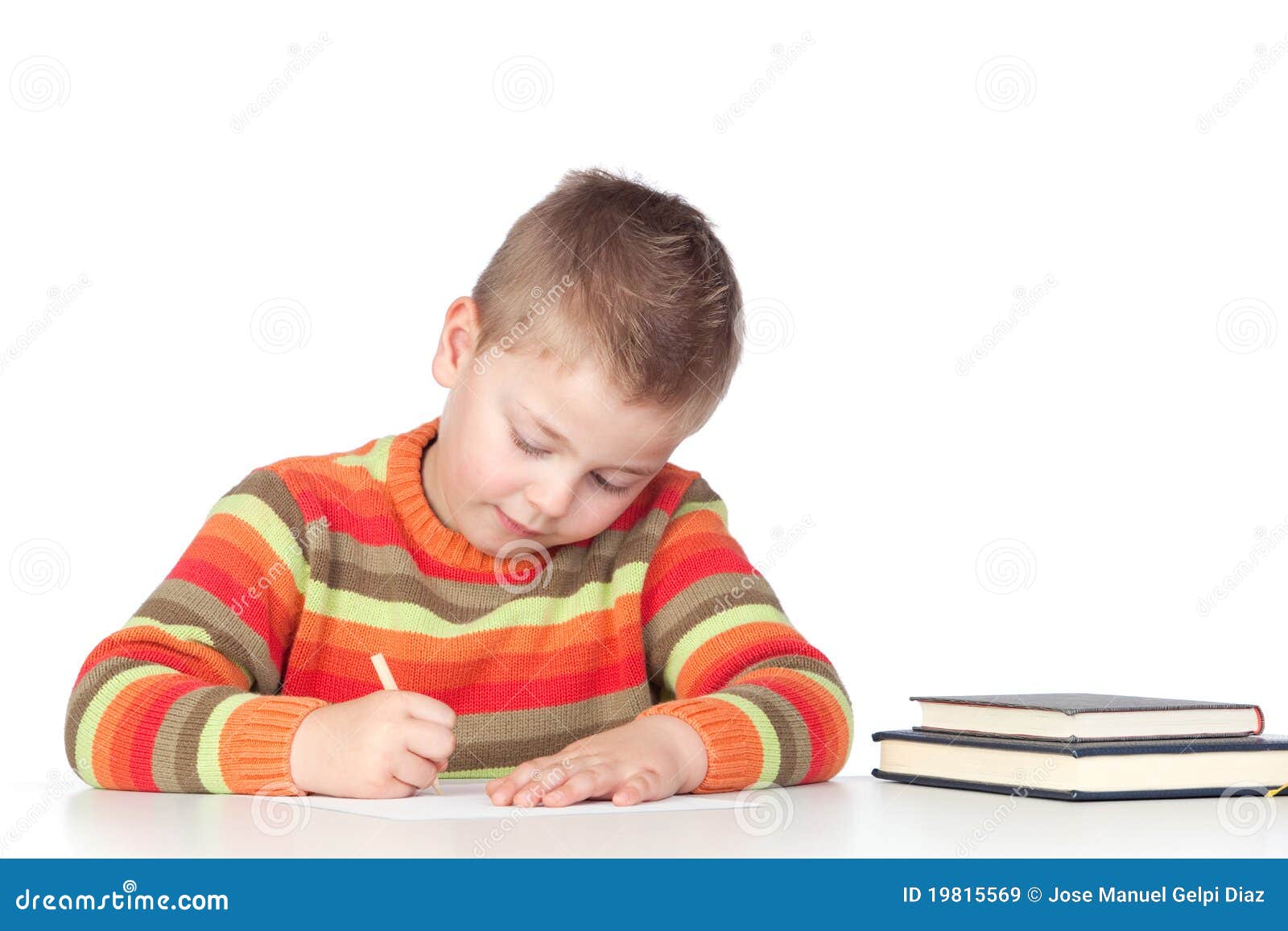 Adorable boy studying stock image. Image of children - 19815569
