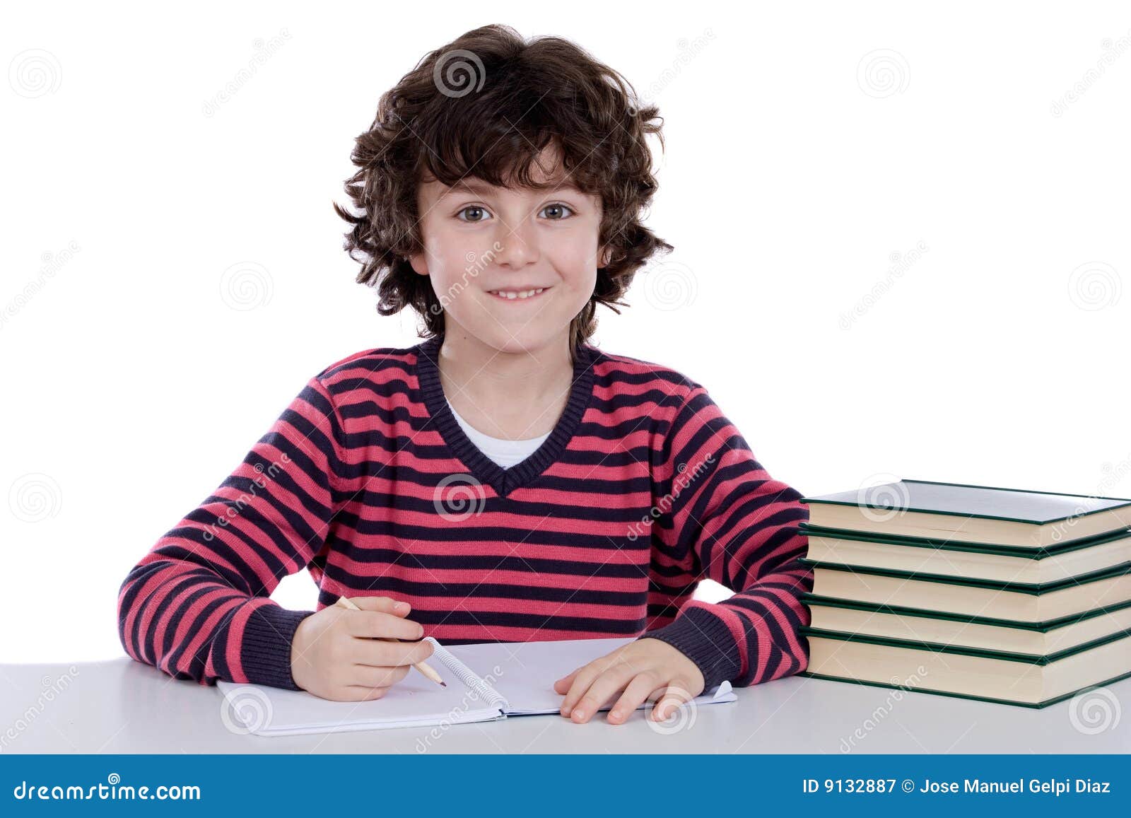 Adorable boy studying stock image. Image of book, concentrated - 9132887