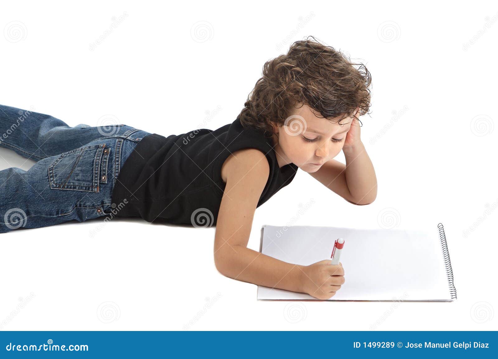 Adorable boy writing stock image. Image of future, notebook - 1499289