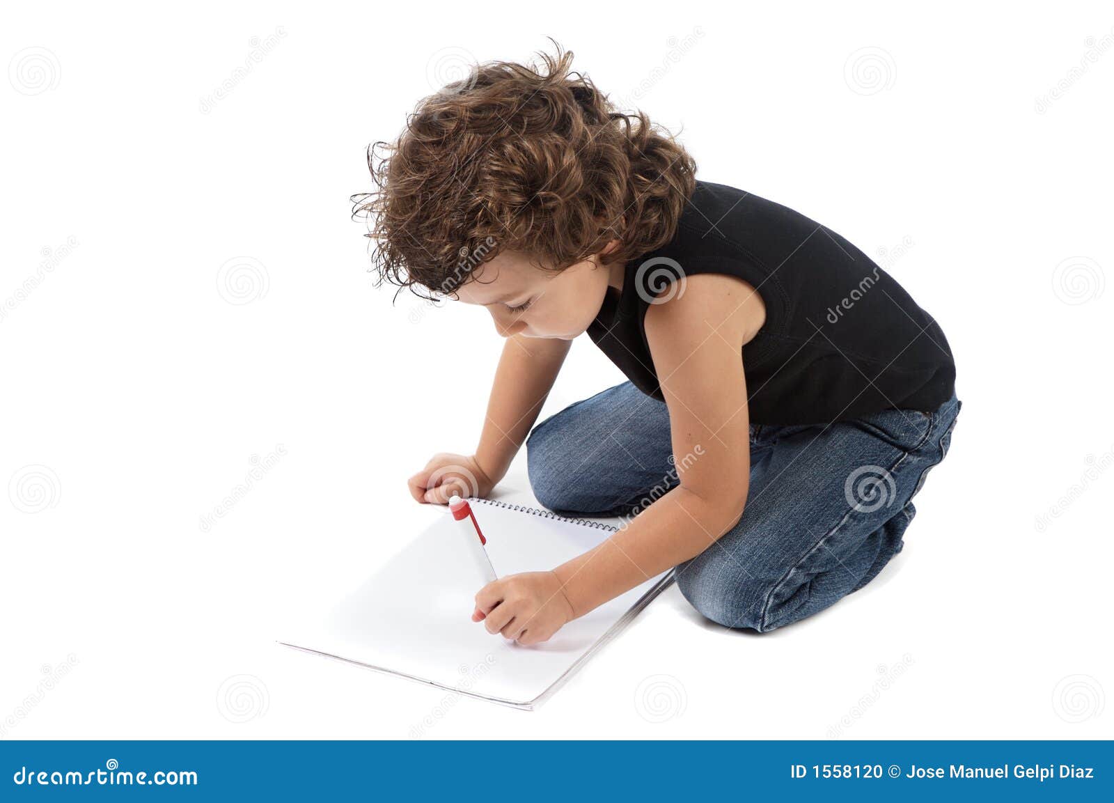 Adorable boy writing stock photo. Image of writing, future - 1558120