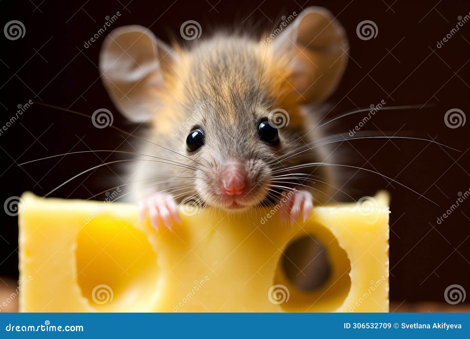 Adorable Brown Mouse Nibbling on a Piece of Cheese in a Cozy, Rustic ...