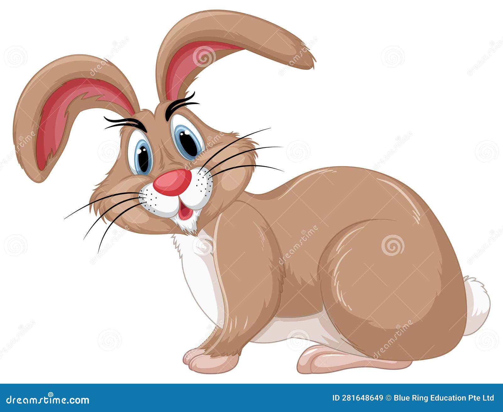 Adorable Brown Rabbit Cartoon Character Stock Vector - Illustration of ...