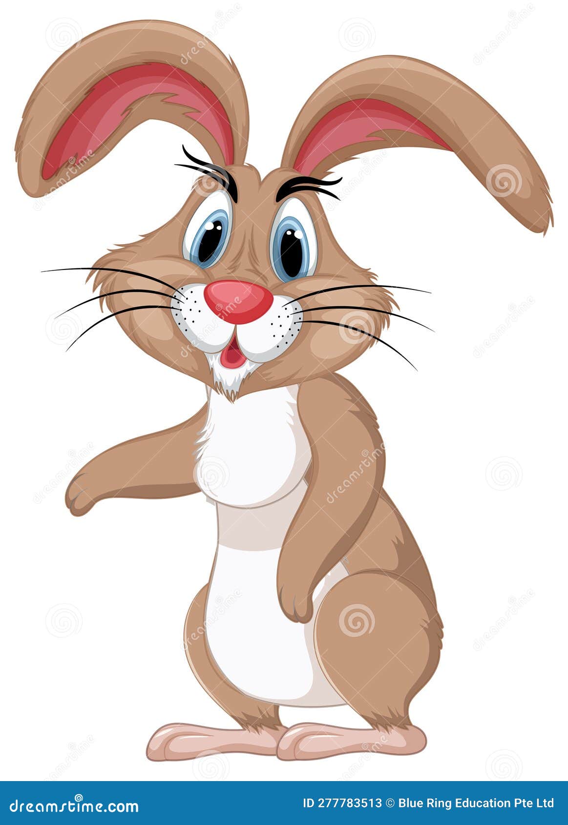 Adorable Brown Rabbit Standing Up Stock Vector - Illustration of ...
