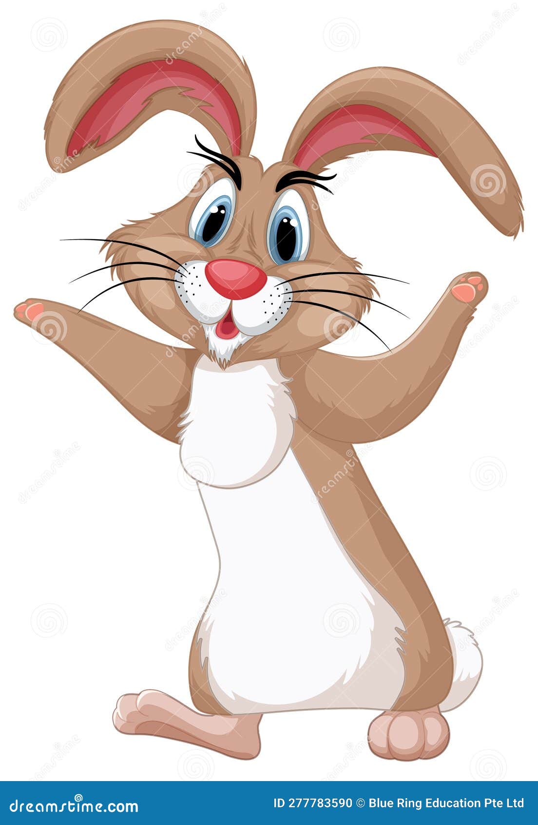 Adorable Brown Rabbit Standing Up Stock Vector - Illustration of fauna ...