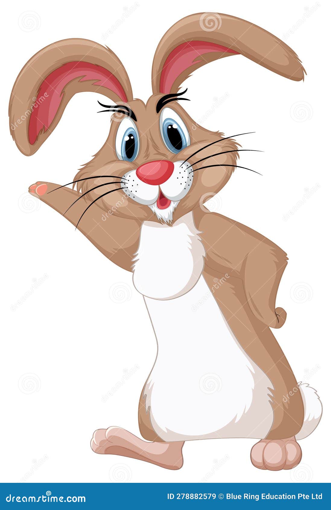 Adorable Brown Rabbit Standing Up Stock Vector - Illustration of ...