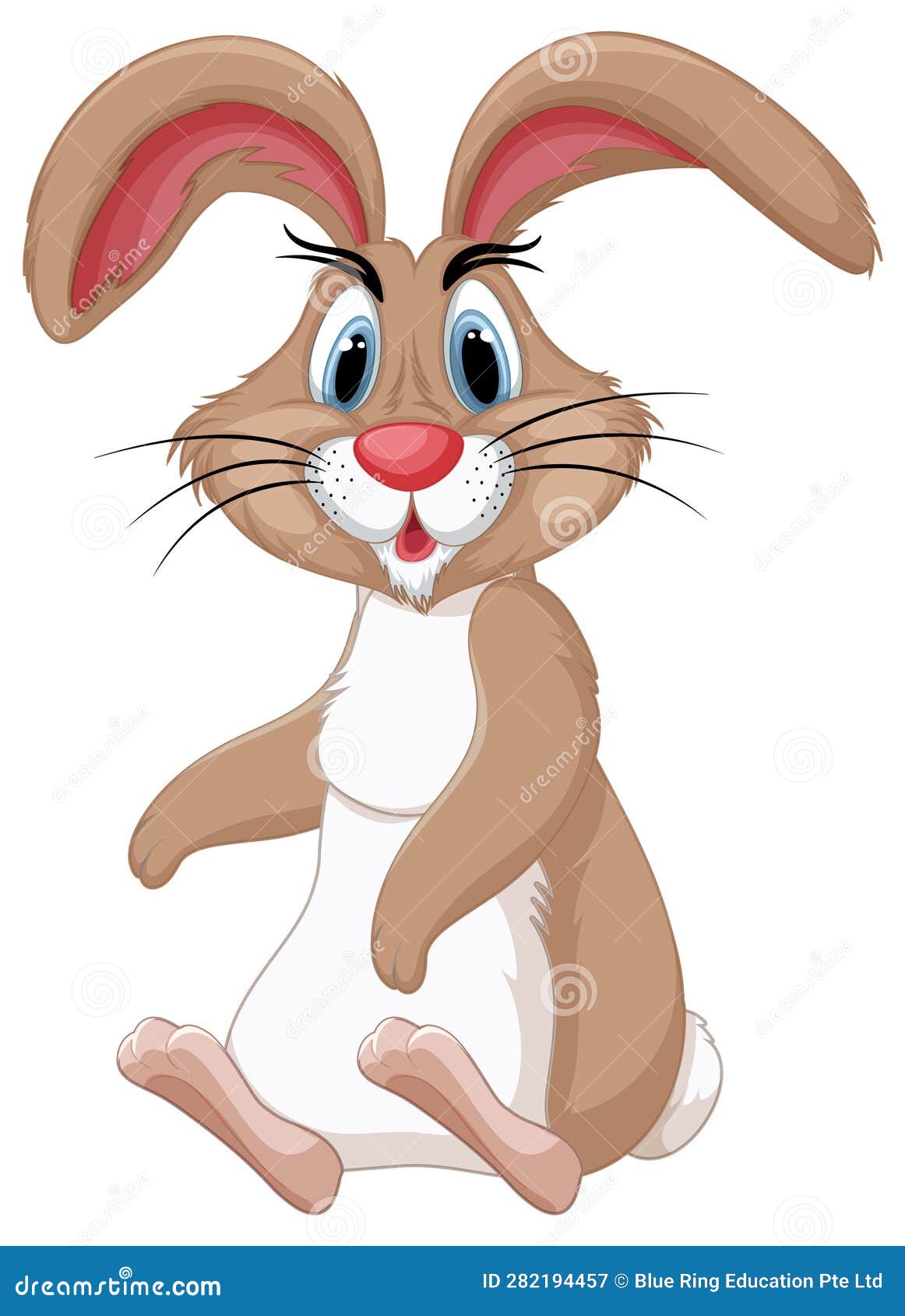 Adorable Brown Rabbit Standing Up Stock Vector - Illustration of ...