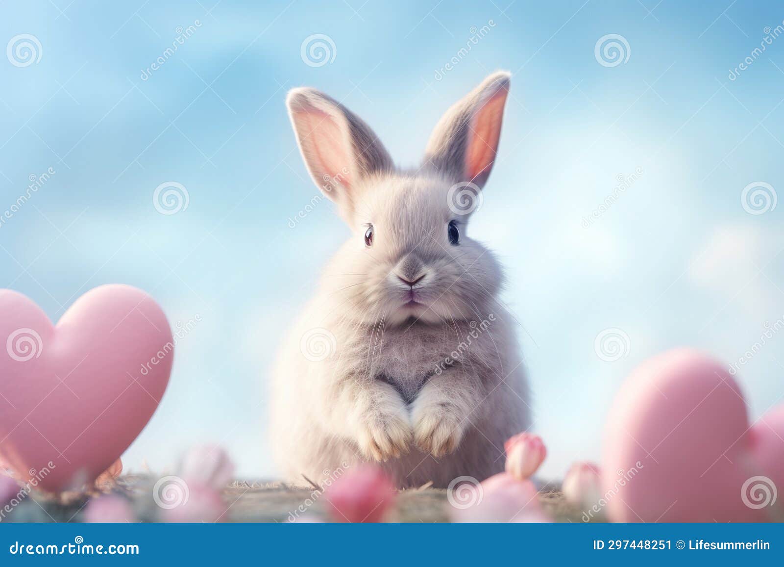 Adorable Bunny with Heart, Perfect for Valentine S Stock Image - Image ...