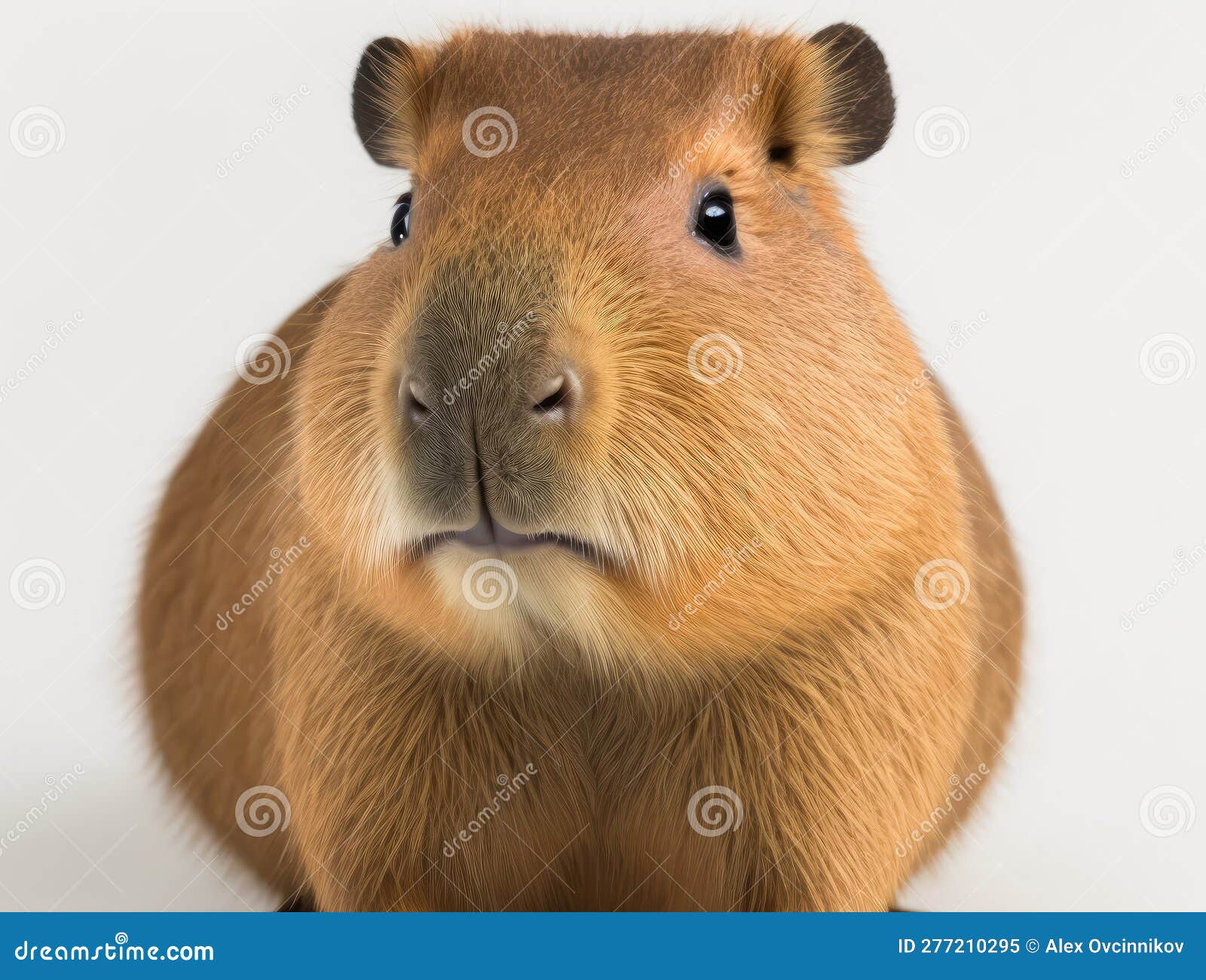 Adorable Capybara on White Background for Posters and Web. Stock ...