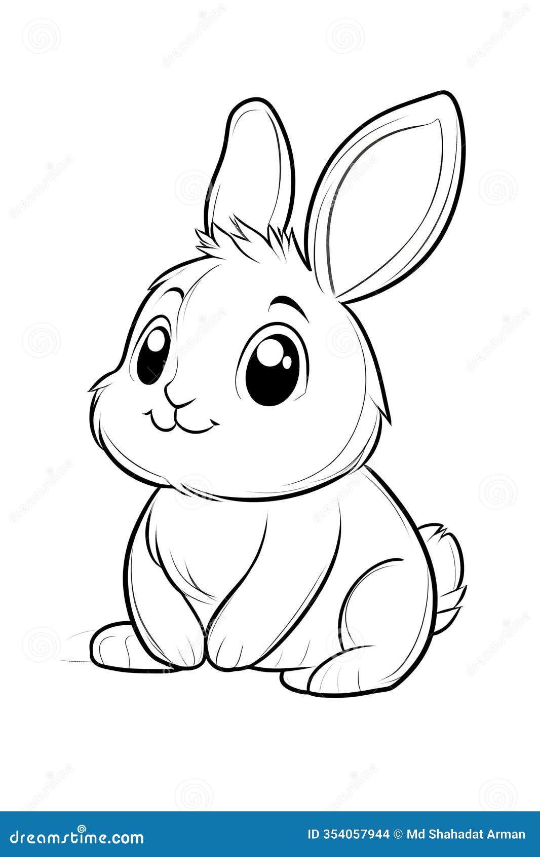 Adorable Cartoon Bunny Rabbit Illustration Stock Illustration ...