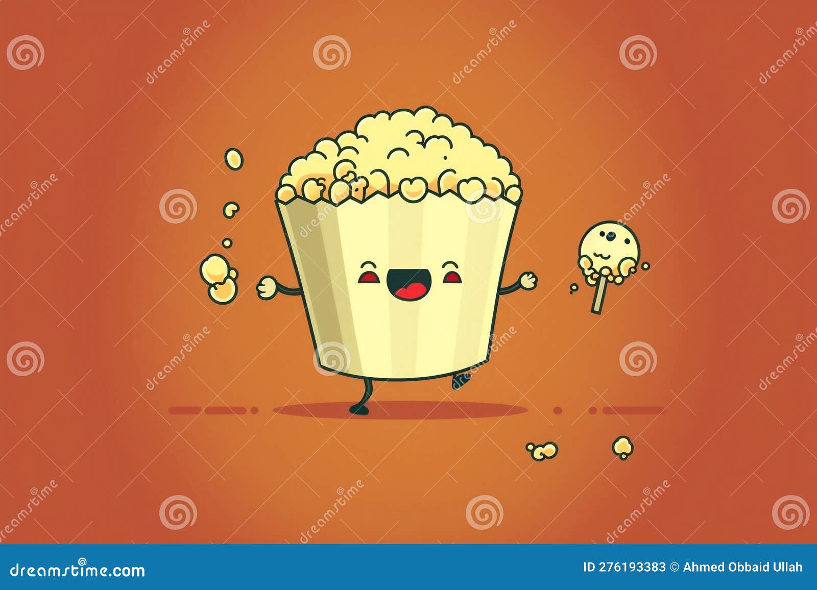 Adorable Cartoon Character of Dancing Popcorn, Generative Ai Stock ...