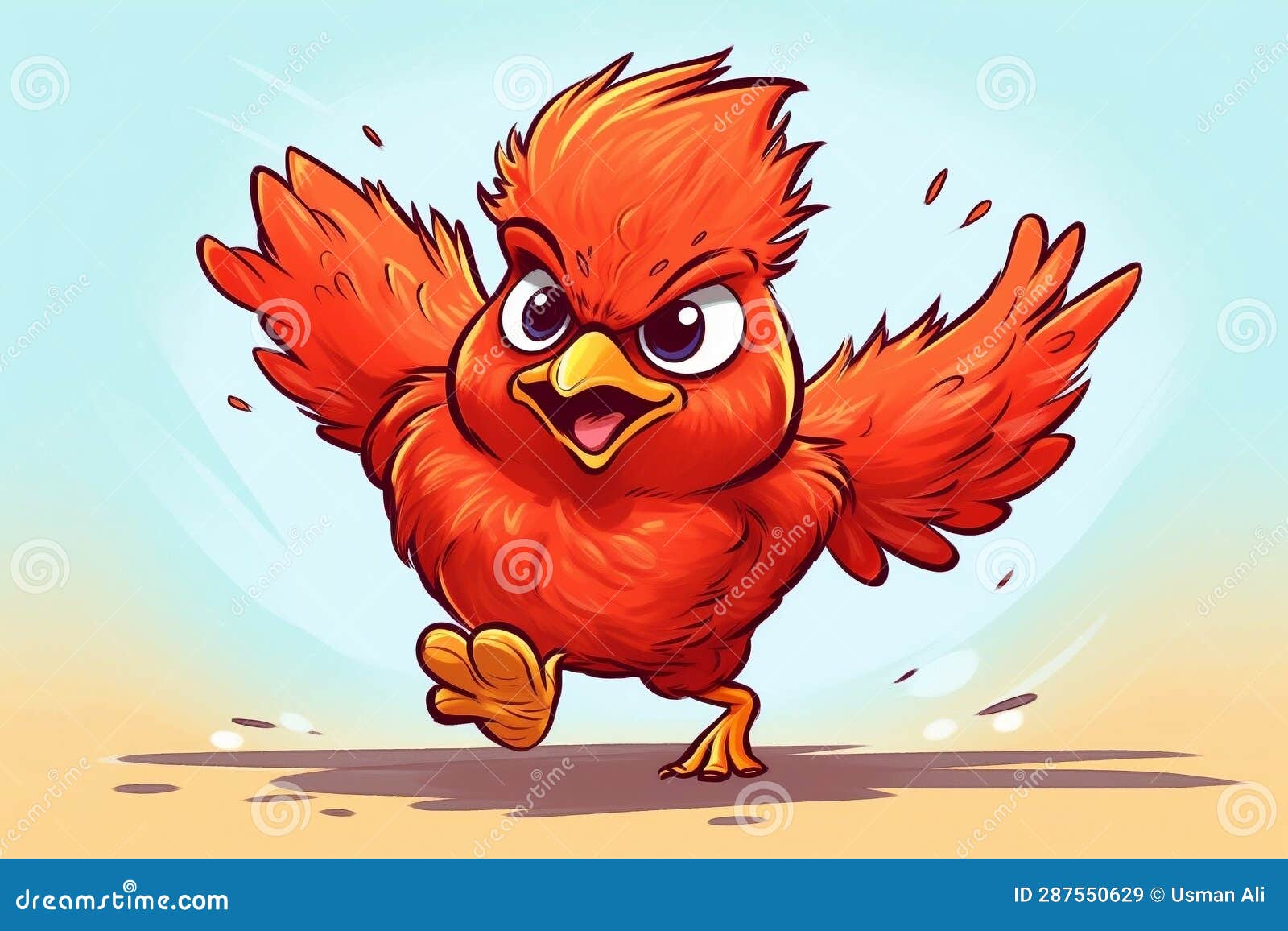 Adorable Cartoon Chicken in Motion. AI Stock Image - Image of ...
