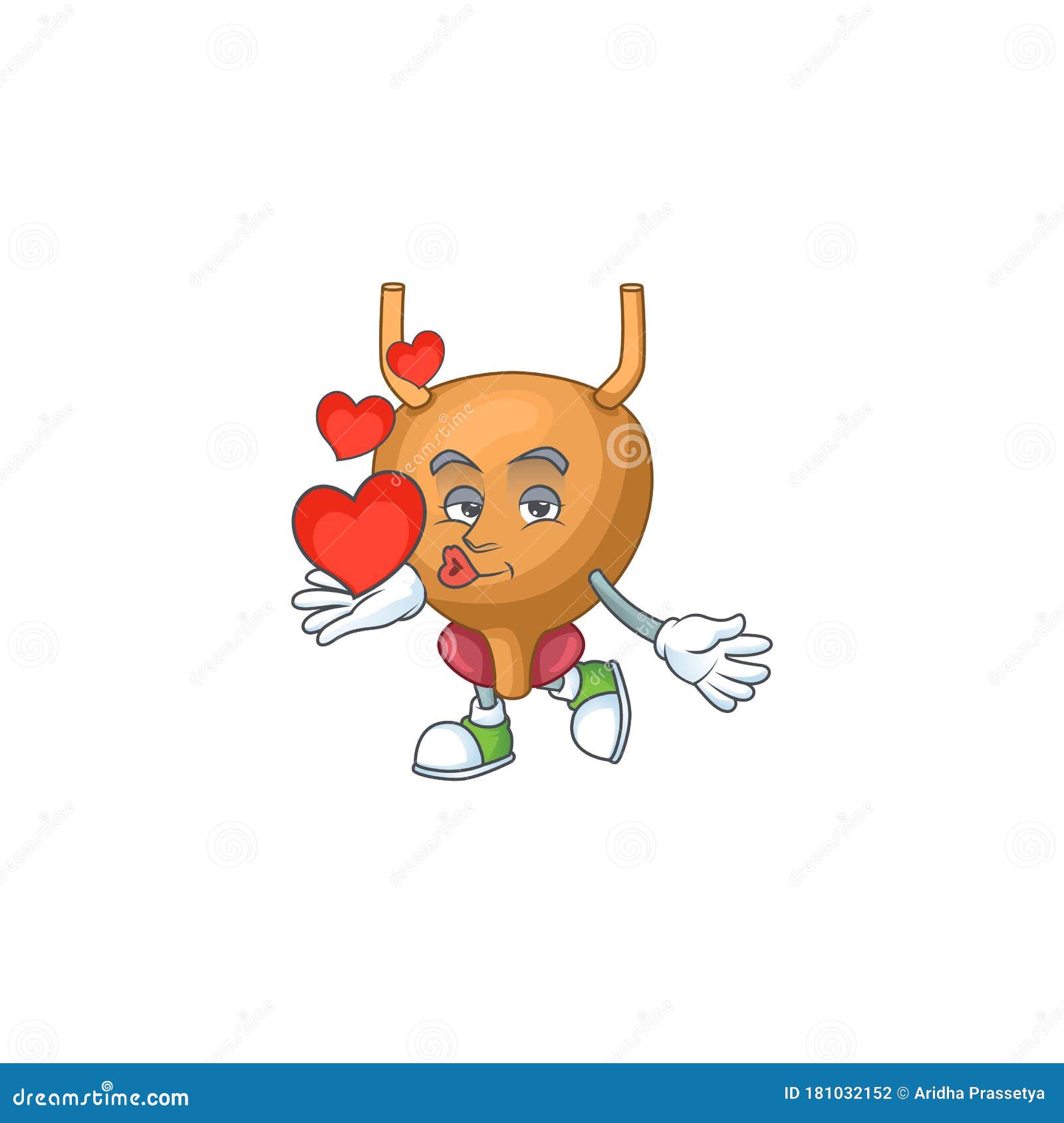 An Adorable Cartoon Design of Bladder Holding Heart Stock Vector ...